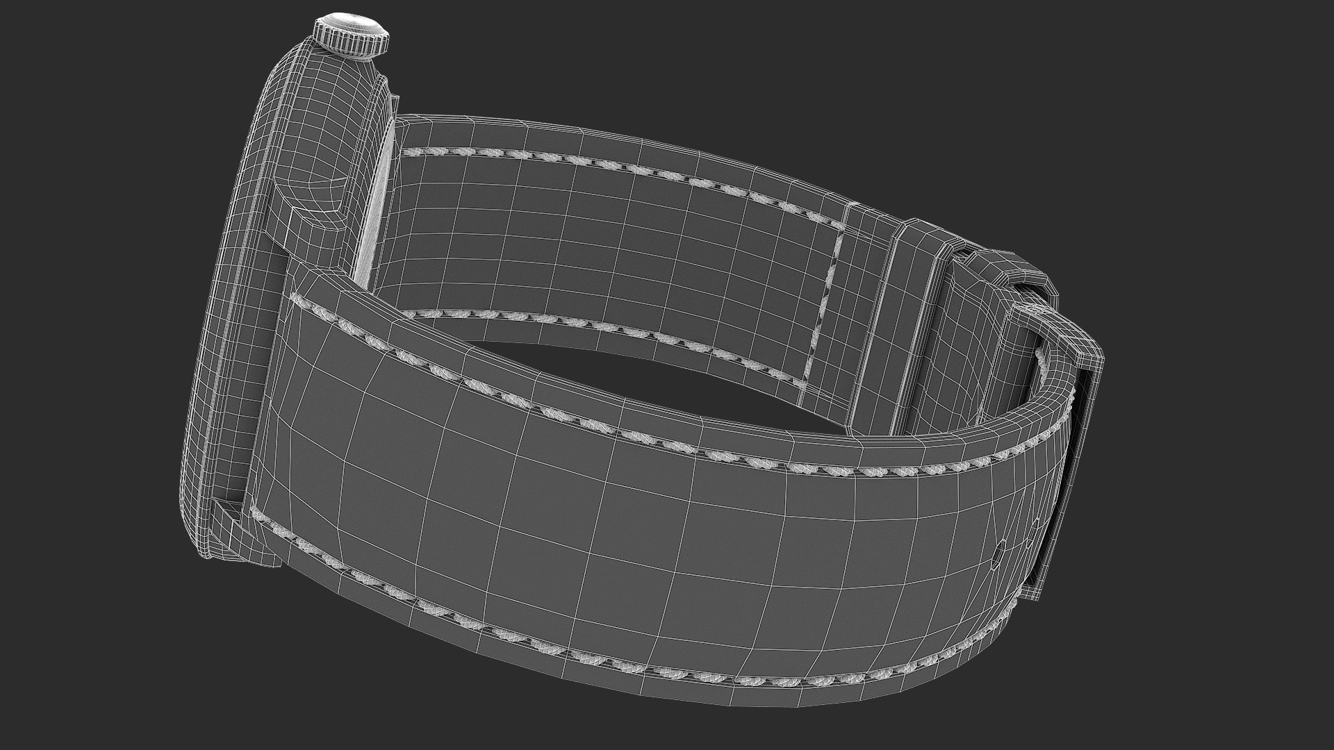 3D Classic Watch Black Leather Bracelet Black Dial Model - TurboSquid ...