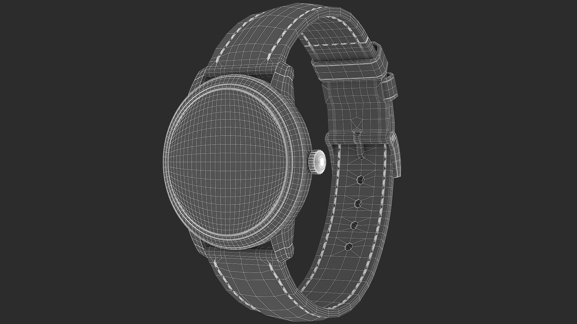 3D Classic Watch Black Leather Bracelet Black Dial Model - TurboSquid ...