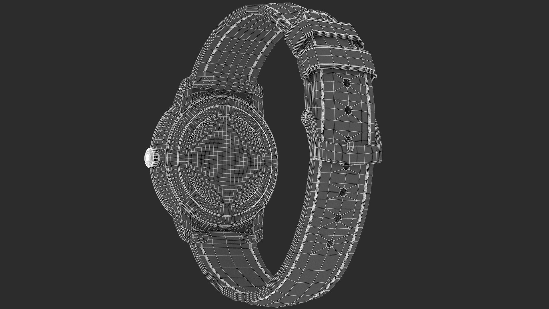 3D Classic Watch Black Leather Bracelet Black Dial Model - TurboSquid ...