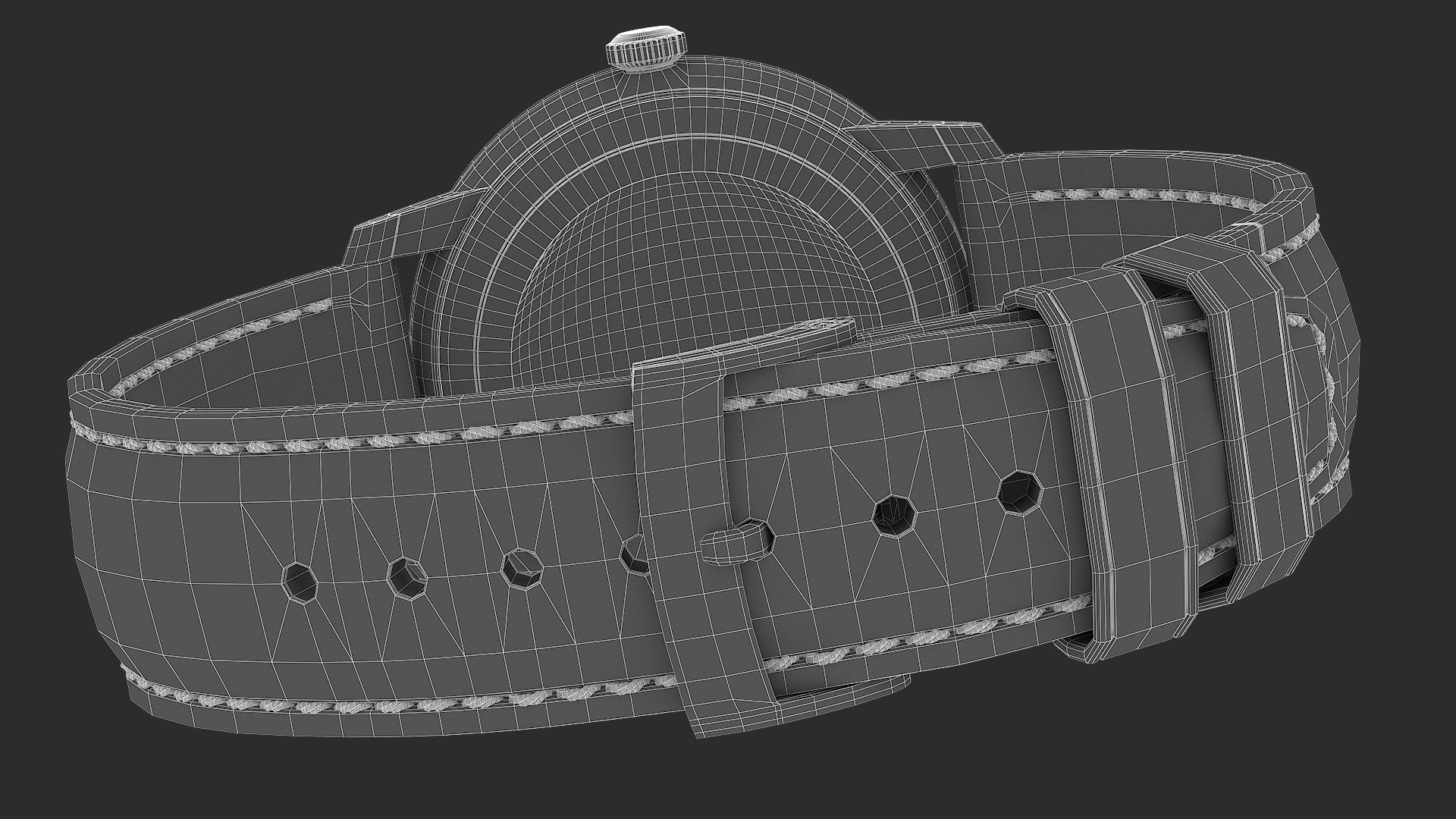 3D Classic Watch Black Leather Bracelet Black Dial Model - TurboSquid ...