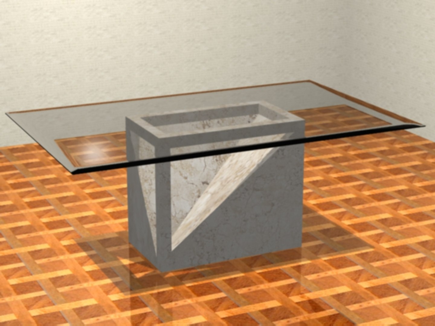 3d Glass Table Model