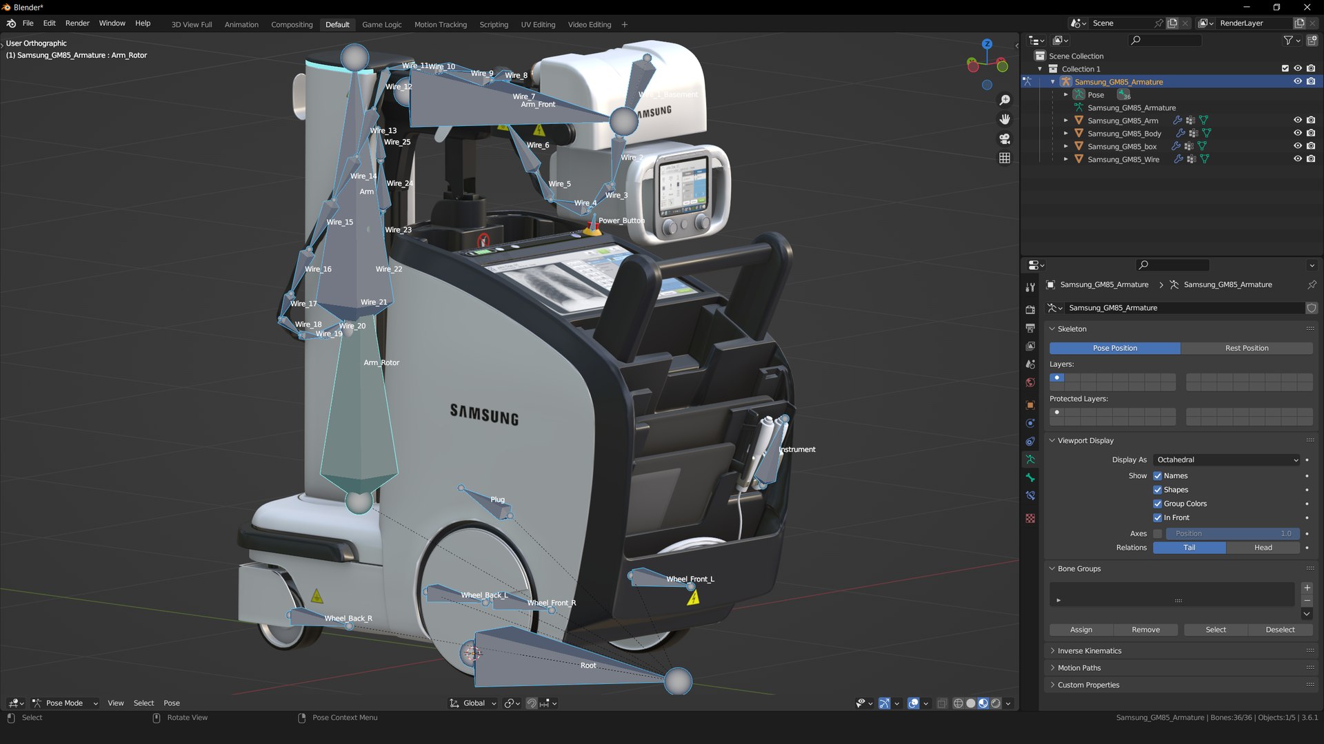 3D Samsung GM85 AccE X-Ray Diagnostic Unit Rigged PBR Model ...