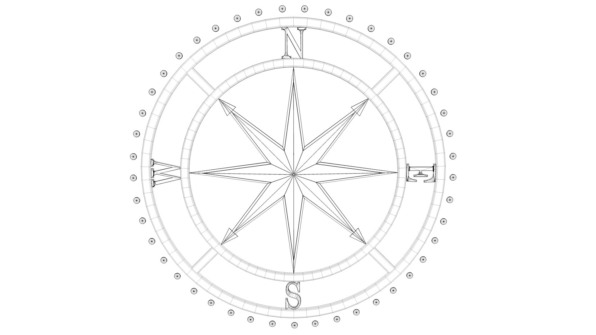 Compass Rose 3D Model - TurboSquid 1833168