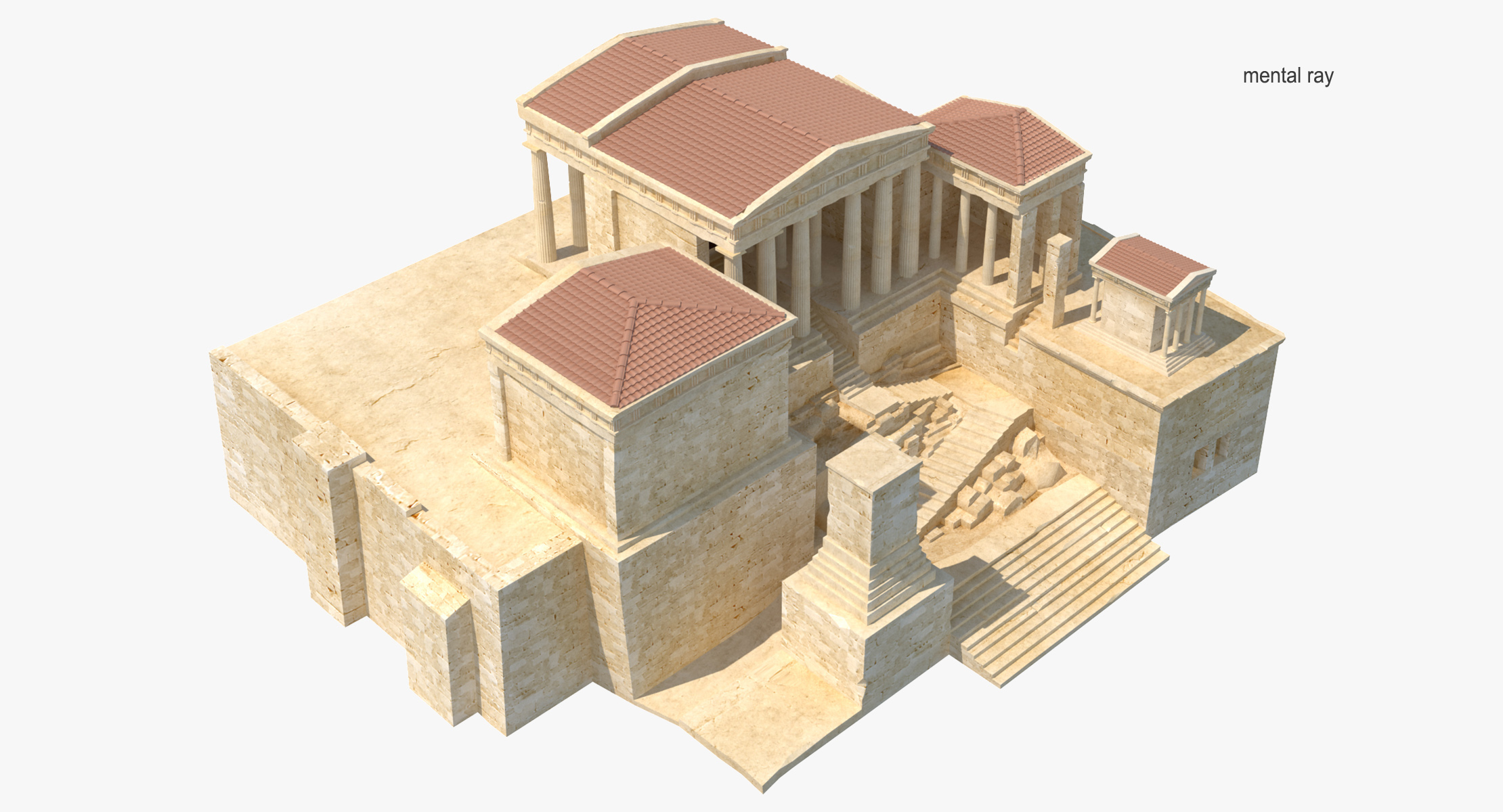 3D propylaea gateway acropolis - TurboSquid 1399408