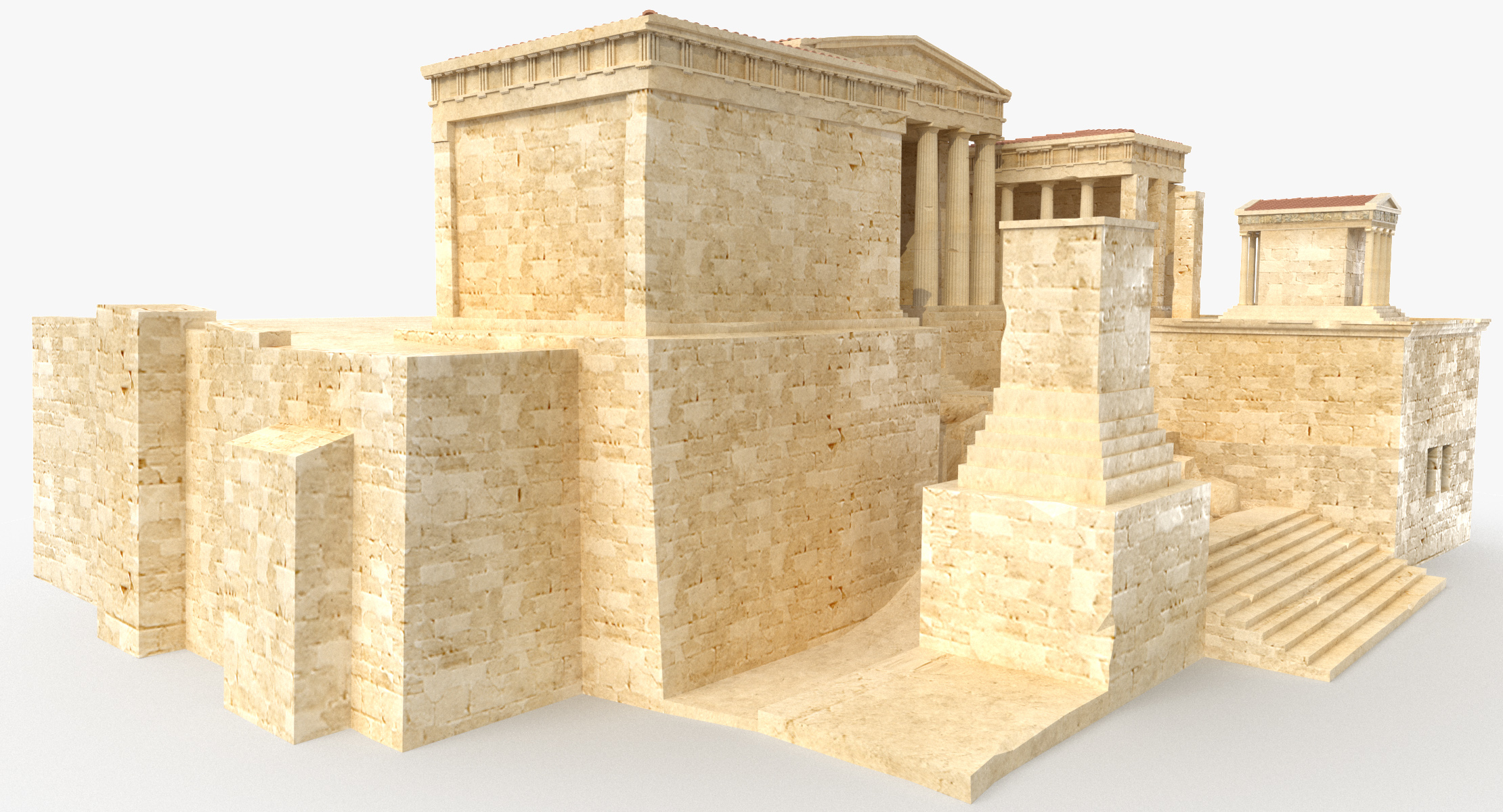 3D propylaea gateway acropolis - TurboSquid 1399408