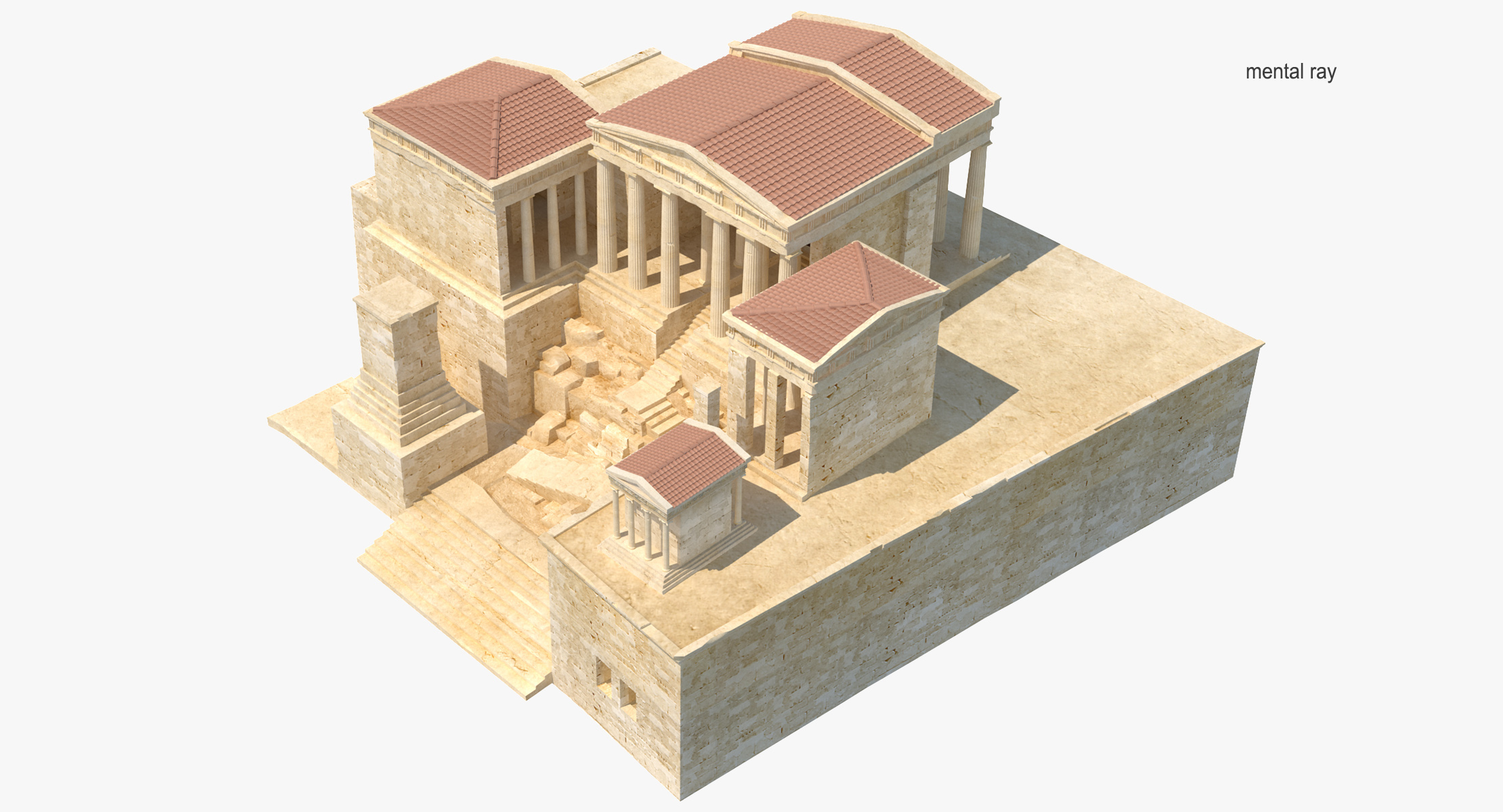 3D propylaea gateway acropolis - TurboSquid 1399408