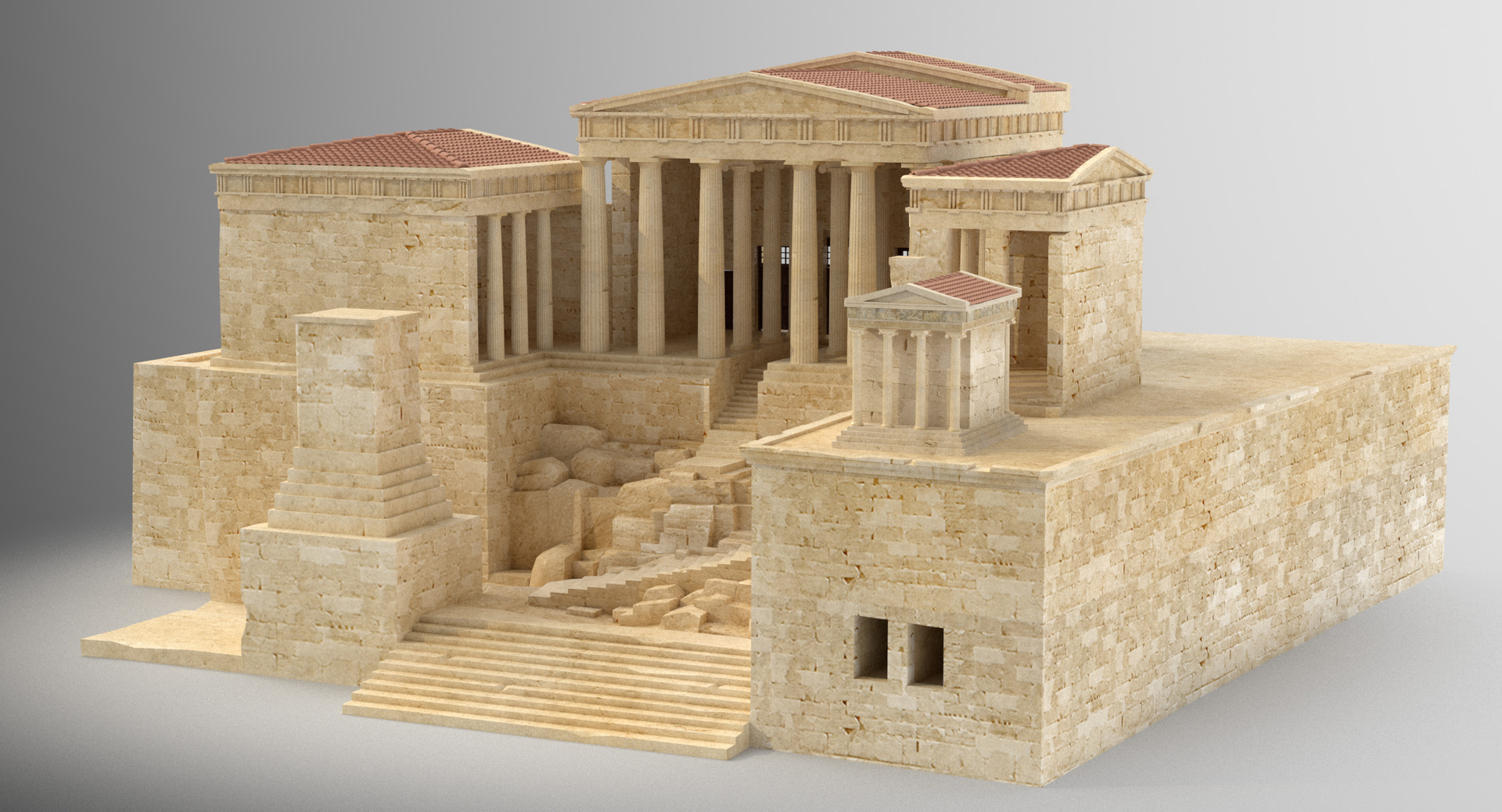 3D propylaea gateway acropolis - TurboSquid 1399408