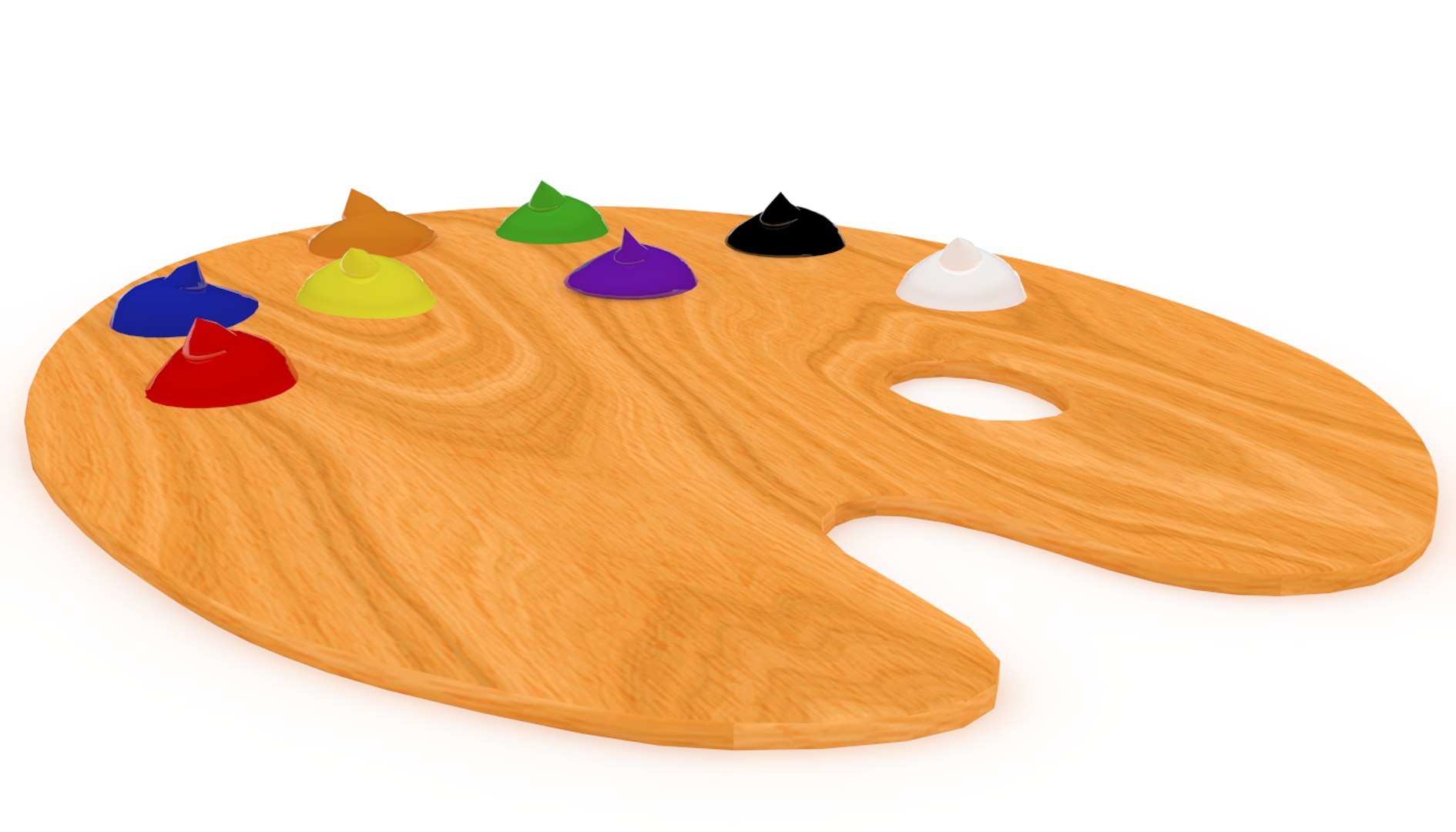 Paint Palette 3D Model - TurboSquid 1346706