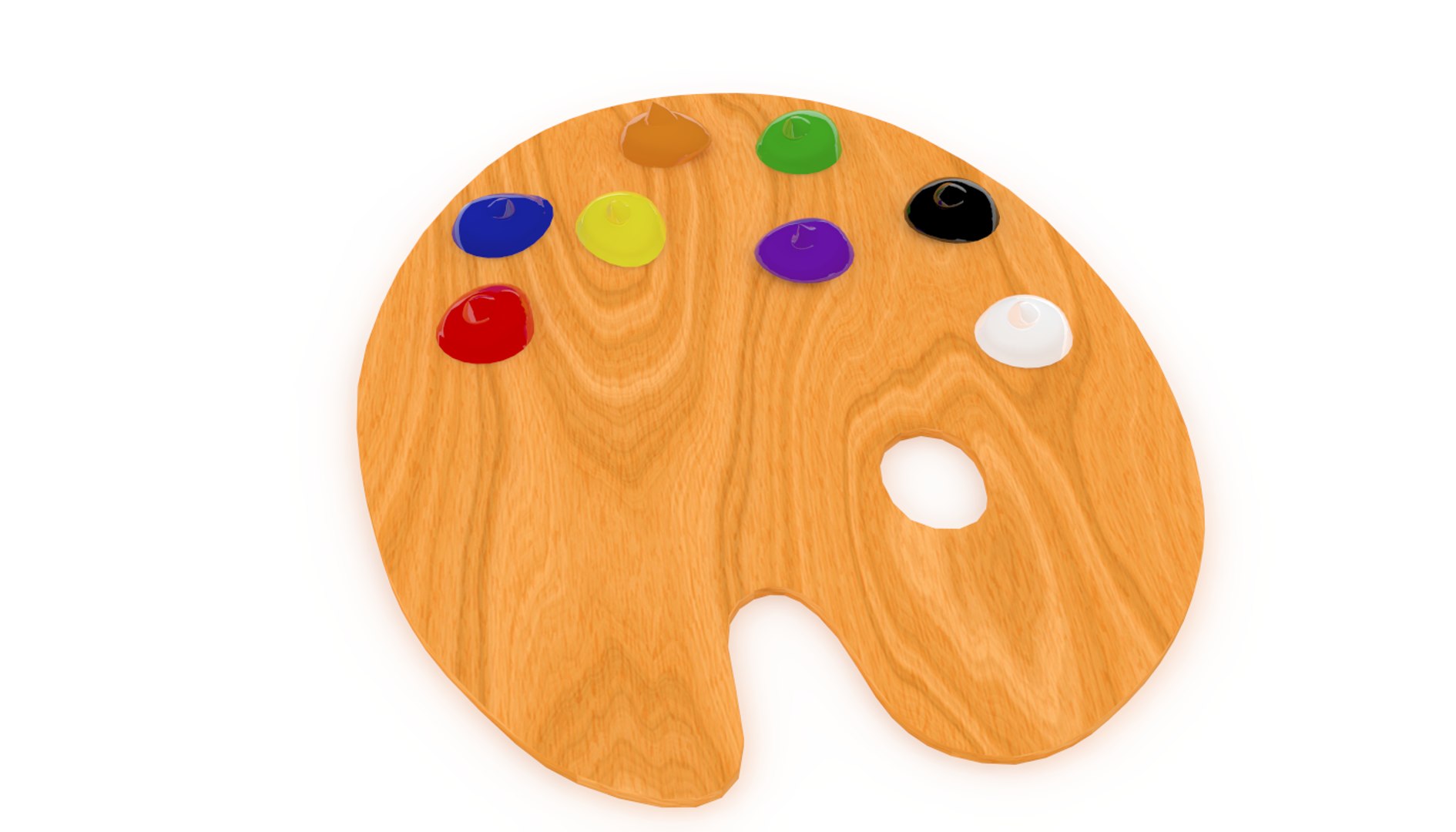 Paint Palette 3D Model - TurboSquid 1346706