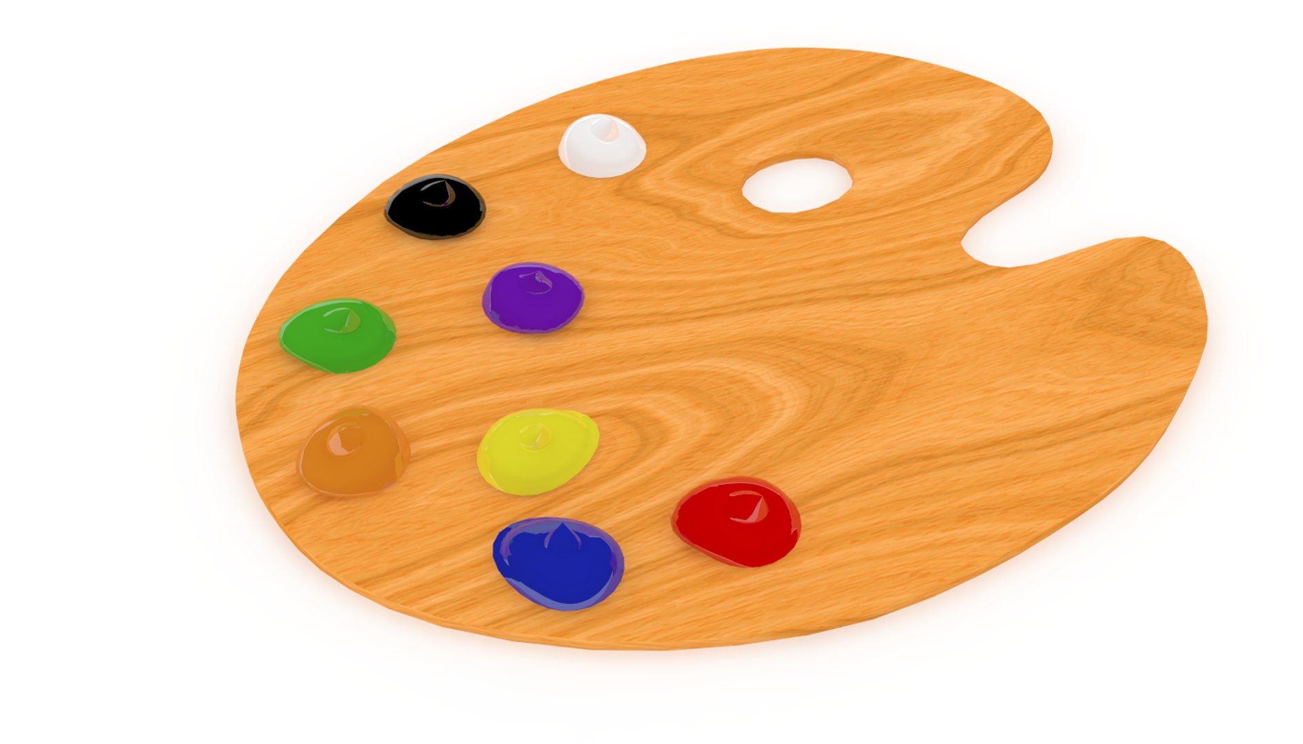 Paint Palette 3D Model - TurboSquid 1346706