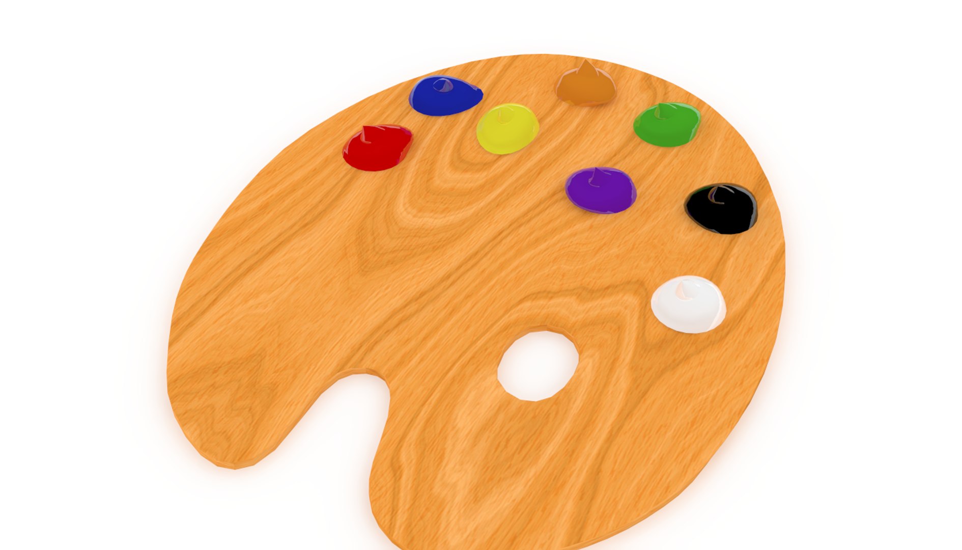 Paint Palette 3D Model - TurboSquid 1346706