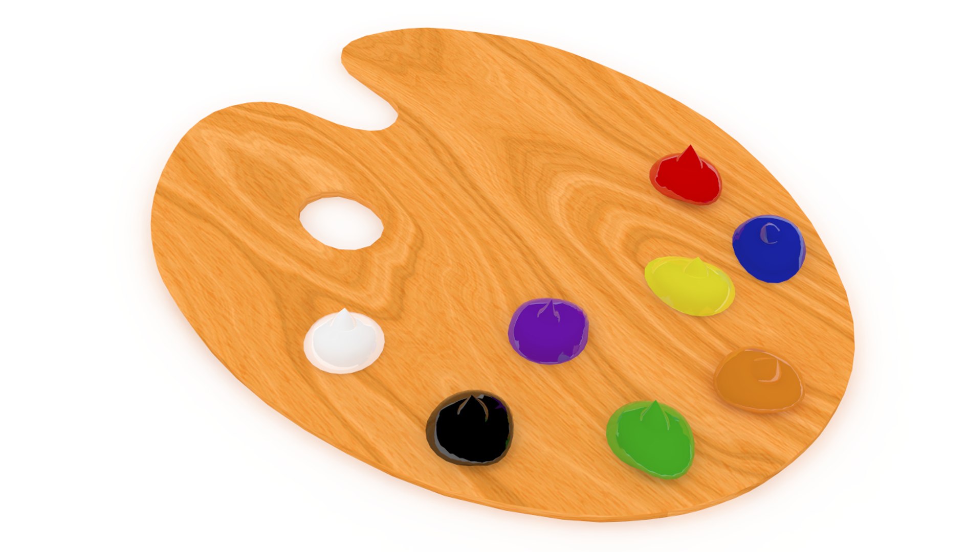 Paint Palette 3D Model - TurboSquid 1346706