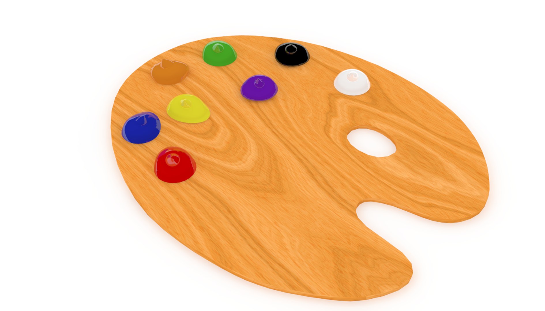 Paint Palette 3D Model - TurboSquid 1346706