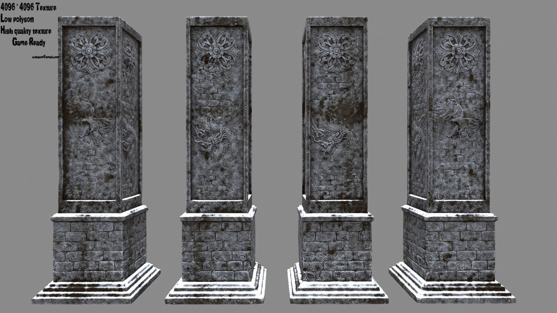 3D pillar snow model - TurboSquid 1201481