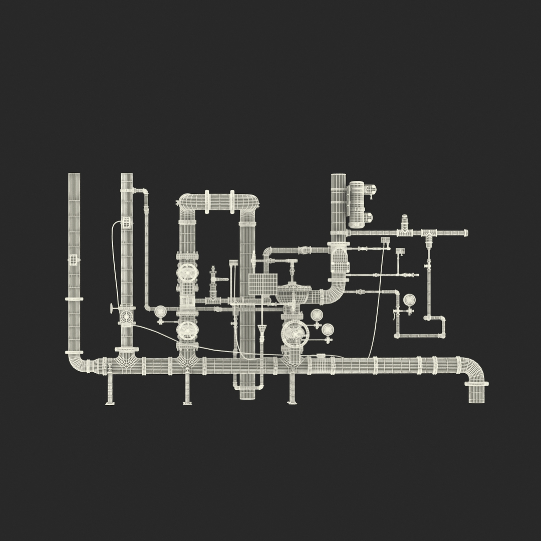 3d 3ds Industrial Pipes