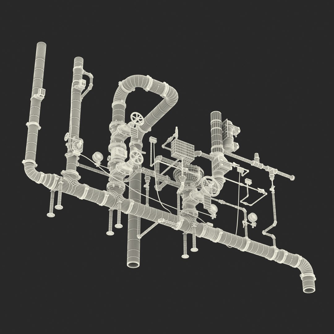 3d 3ds industrial pipes