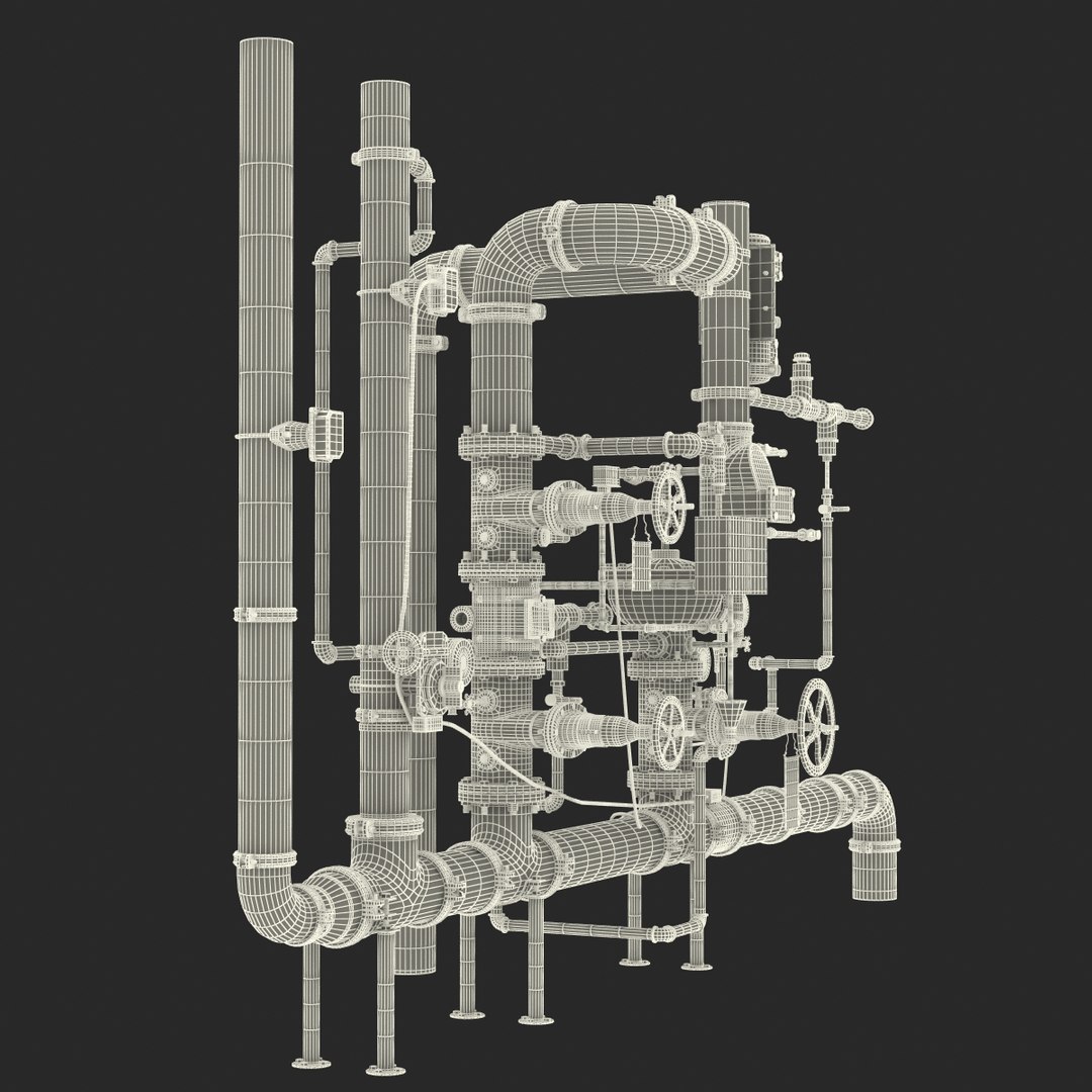 3d 3ds industrial pipes