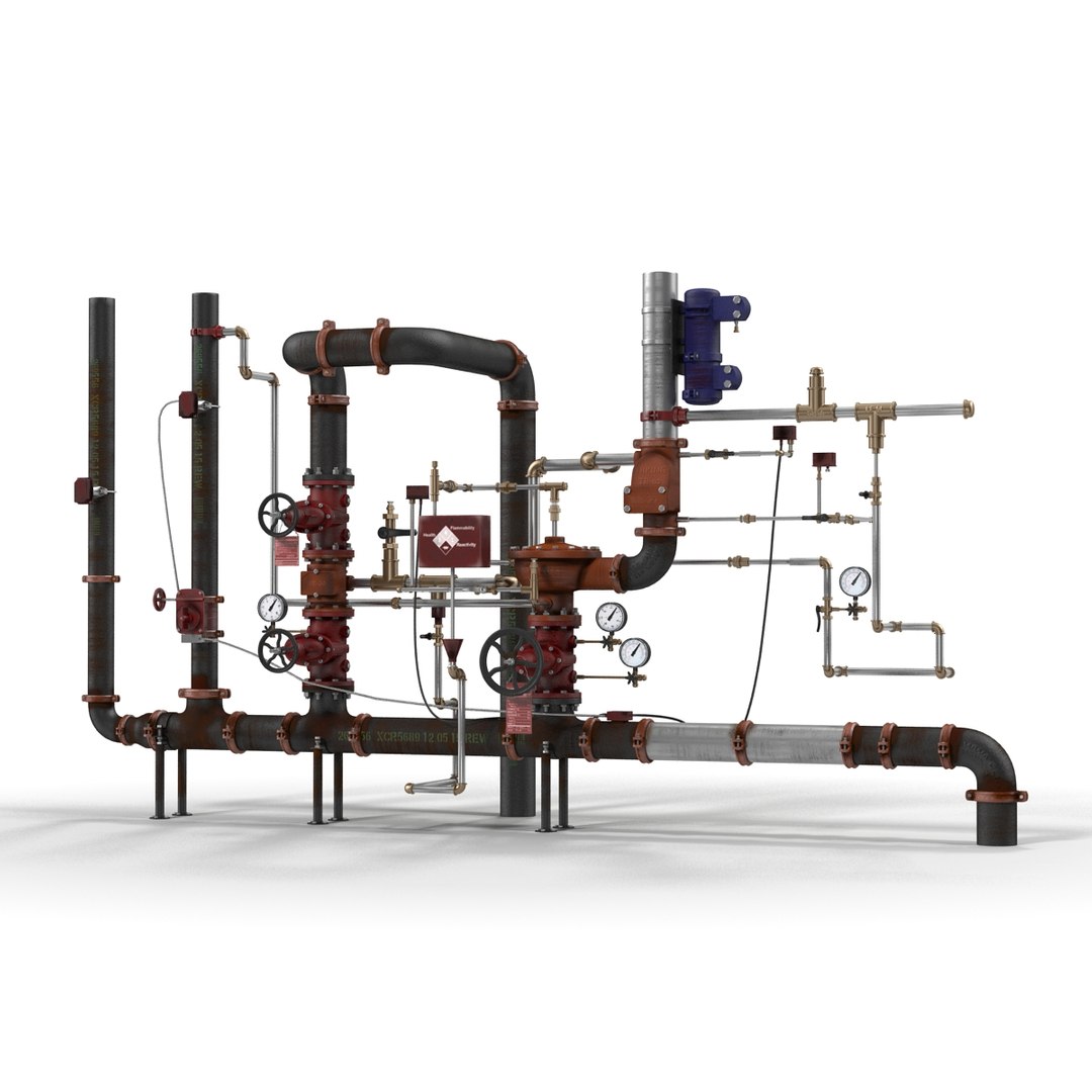3d 3ds Industrial Pipes