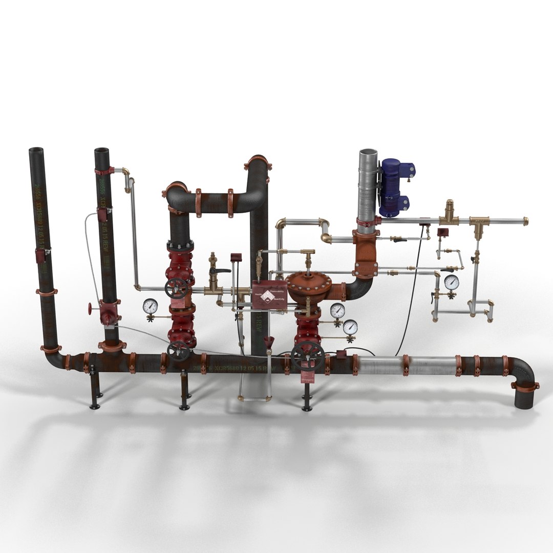 3d 3ds industrial pipes