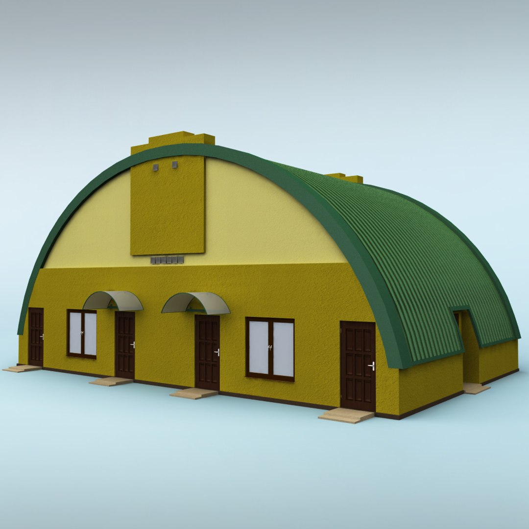 3d rounded building model