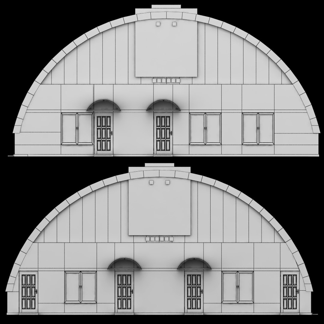 3d rounded building model