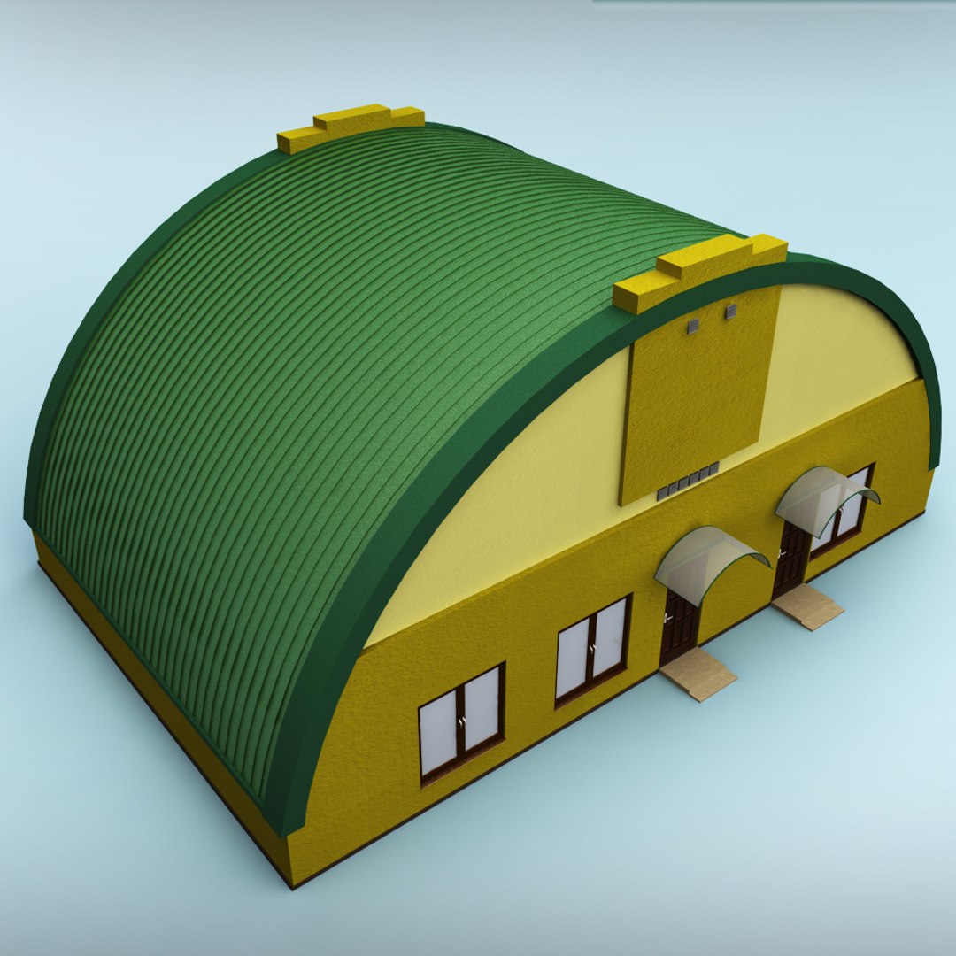 3d rounded building model