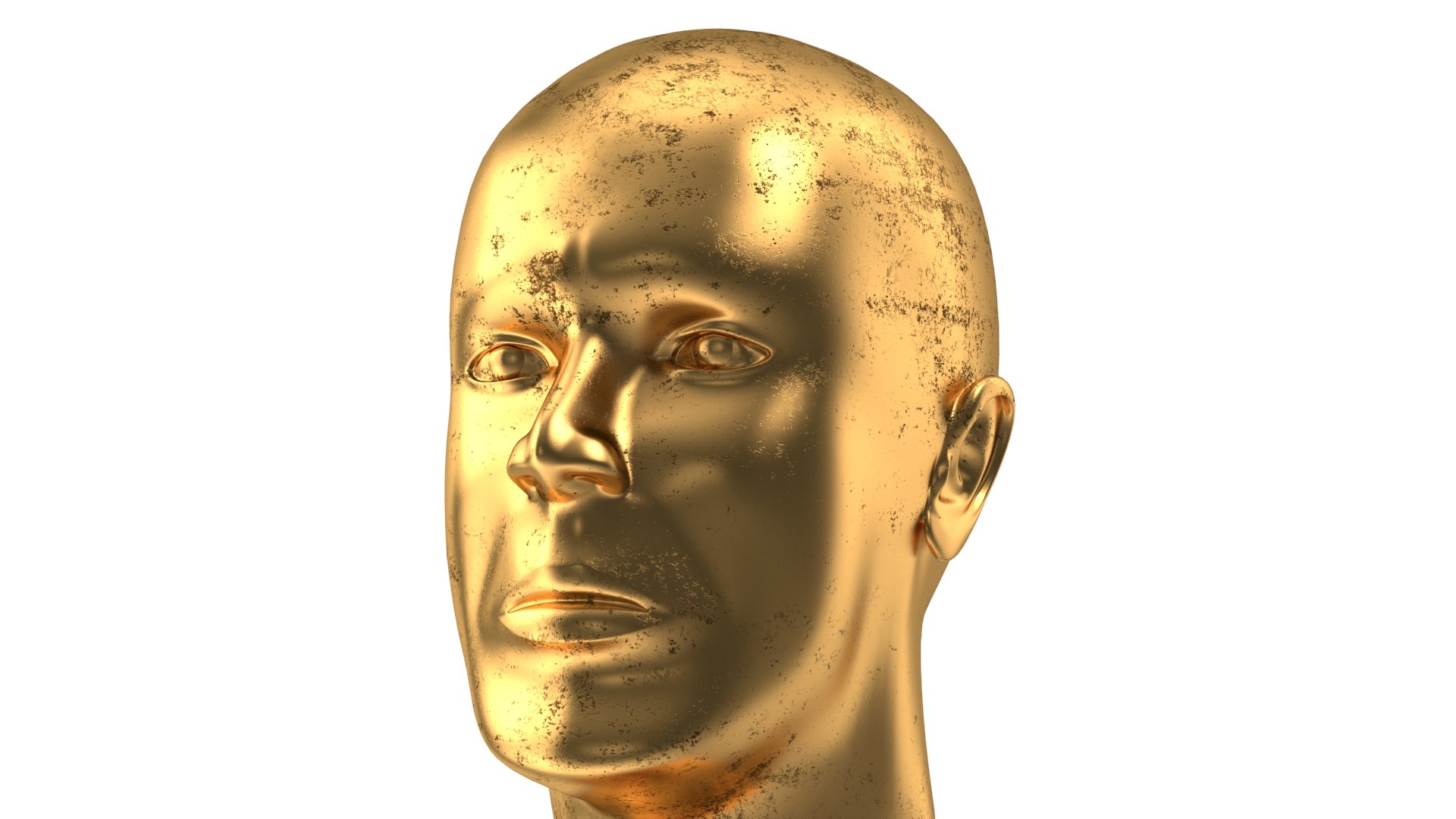 Old golden head statue 3D model - TurboSquid 1564899