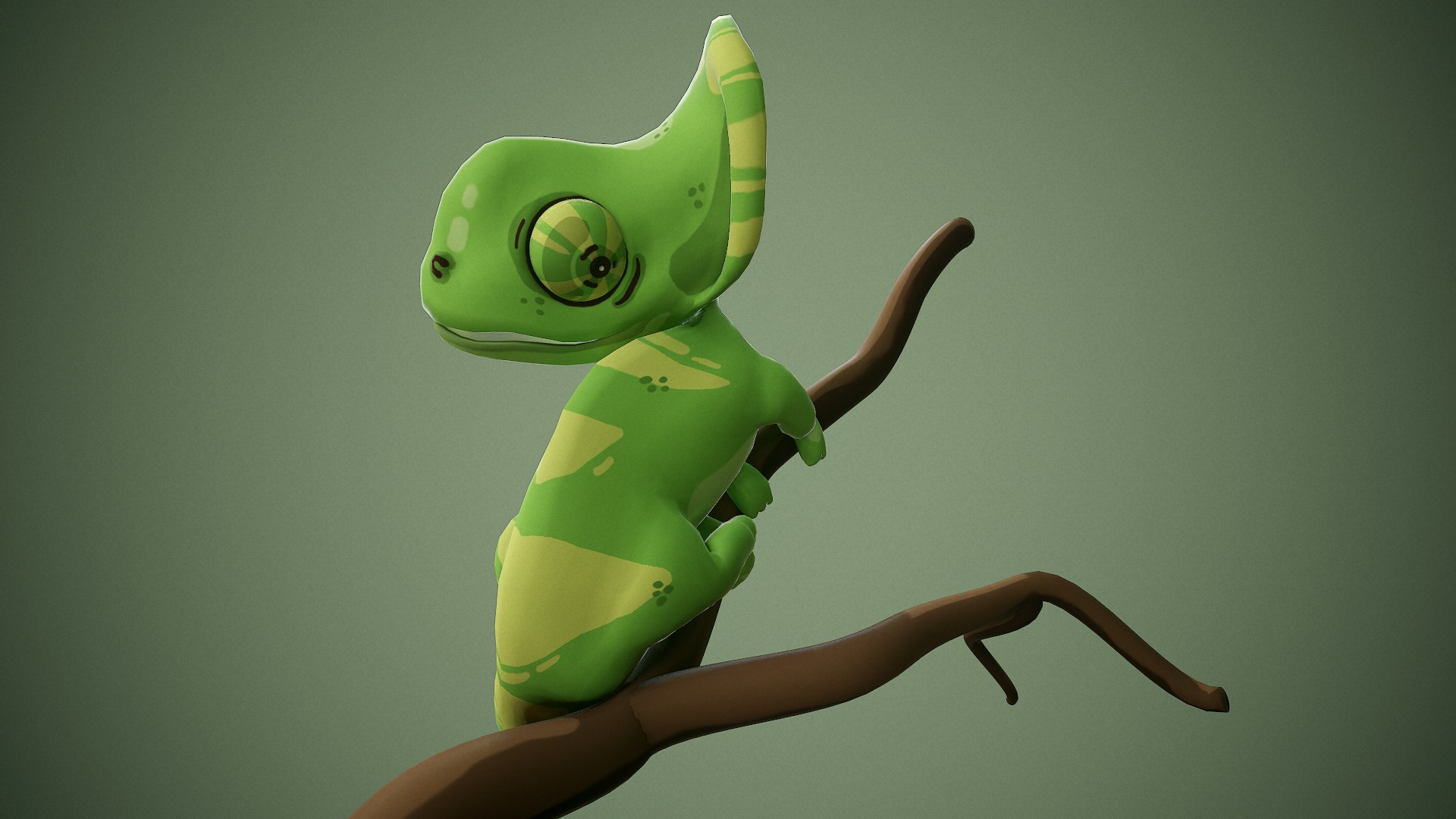3D Model Cartoon Chameleon Character Rig - TurboSquid 1246206