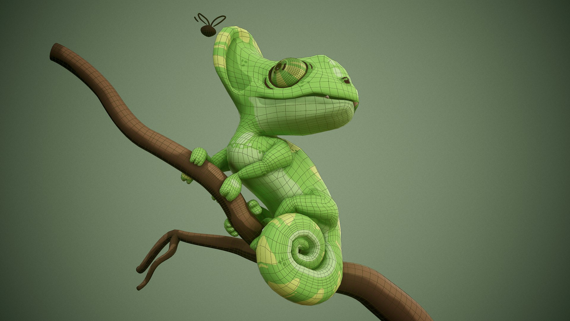 3D Model Cartoon Chameleon Character Rig - TurboSquid 1246206