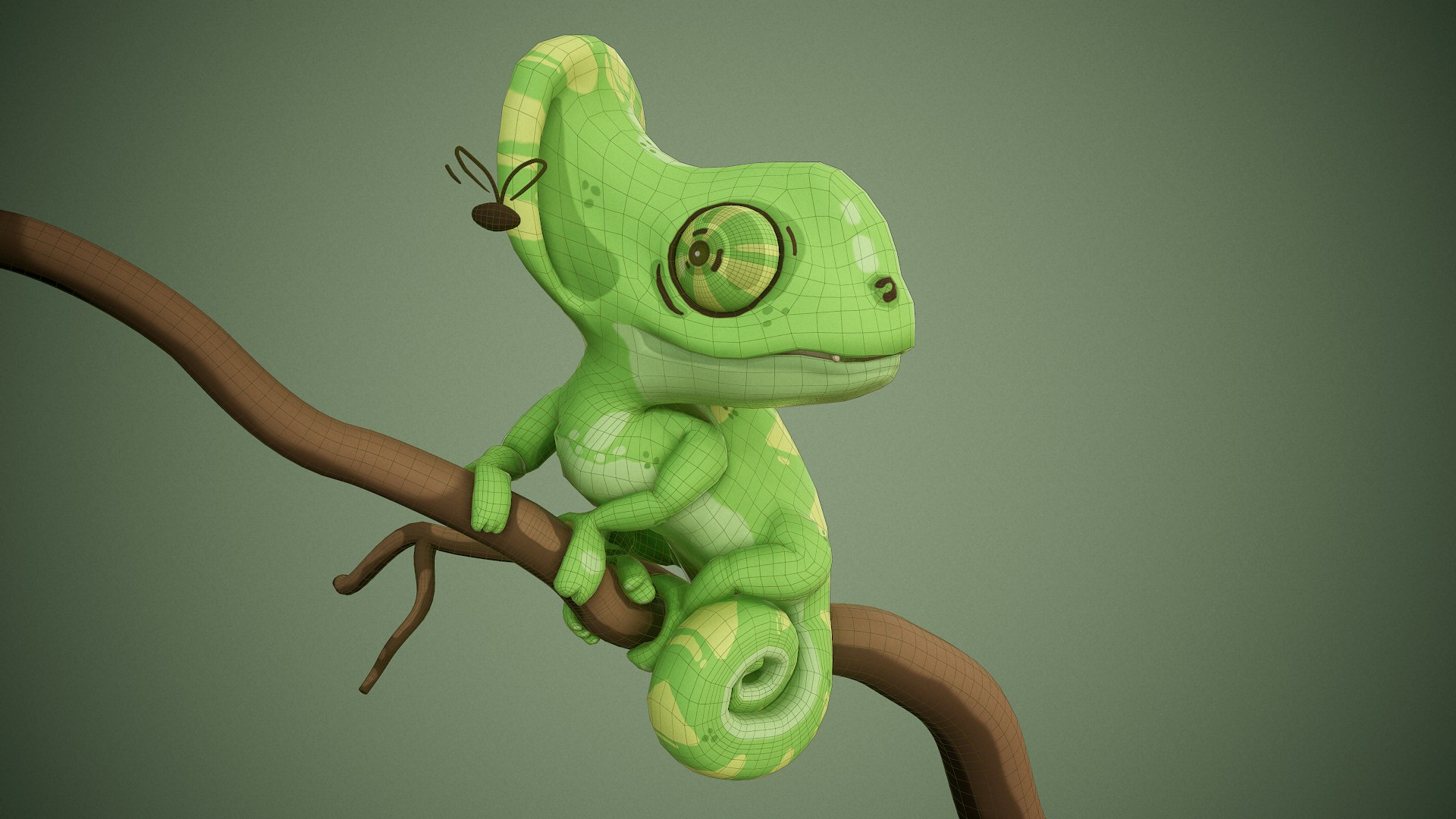 3D Model Cartoon Chameleon Character Rig - TurboSquid 1246206