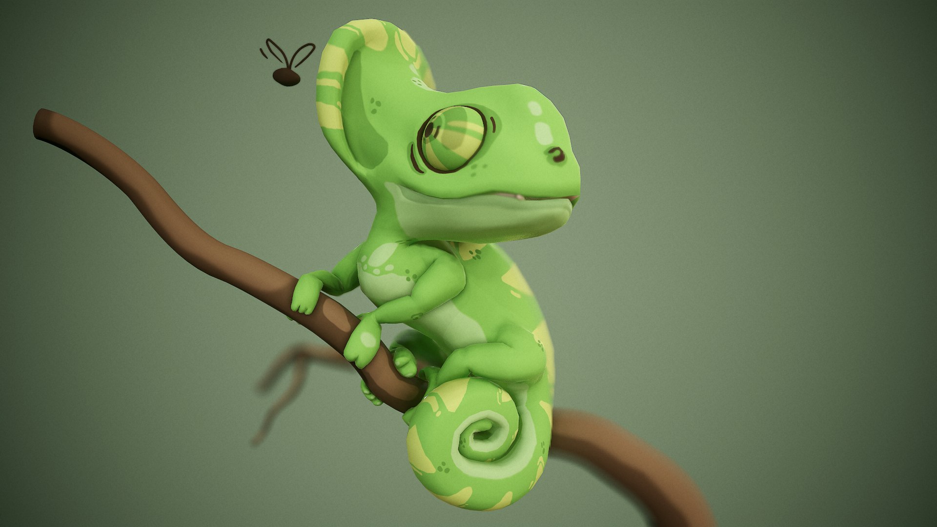 3D Model Cartoon Chameleon Character Rig - TurboSquid 1246206