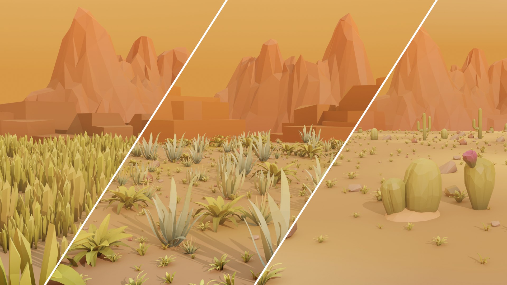 3D Collection Landscape Savannah Biome Low Poly Model - TurboSquid 2217191