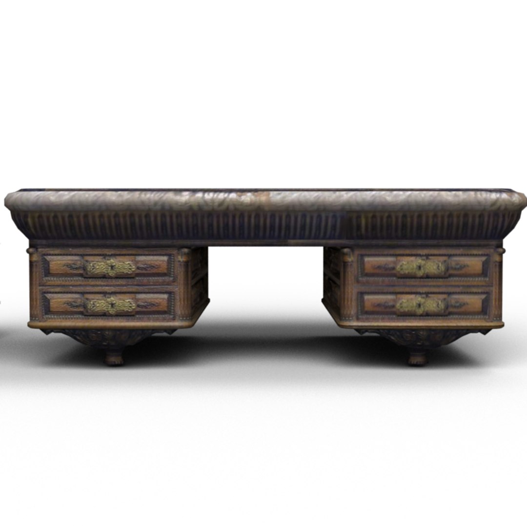 Low-poly Antique Table Cabinet 3d Model