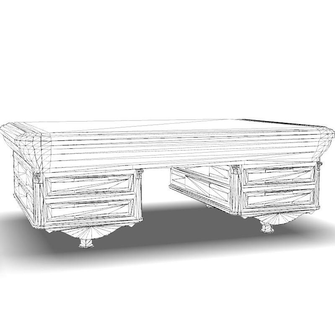 Low-poly Antique Table Cabinet 3d Model