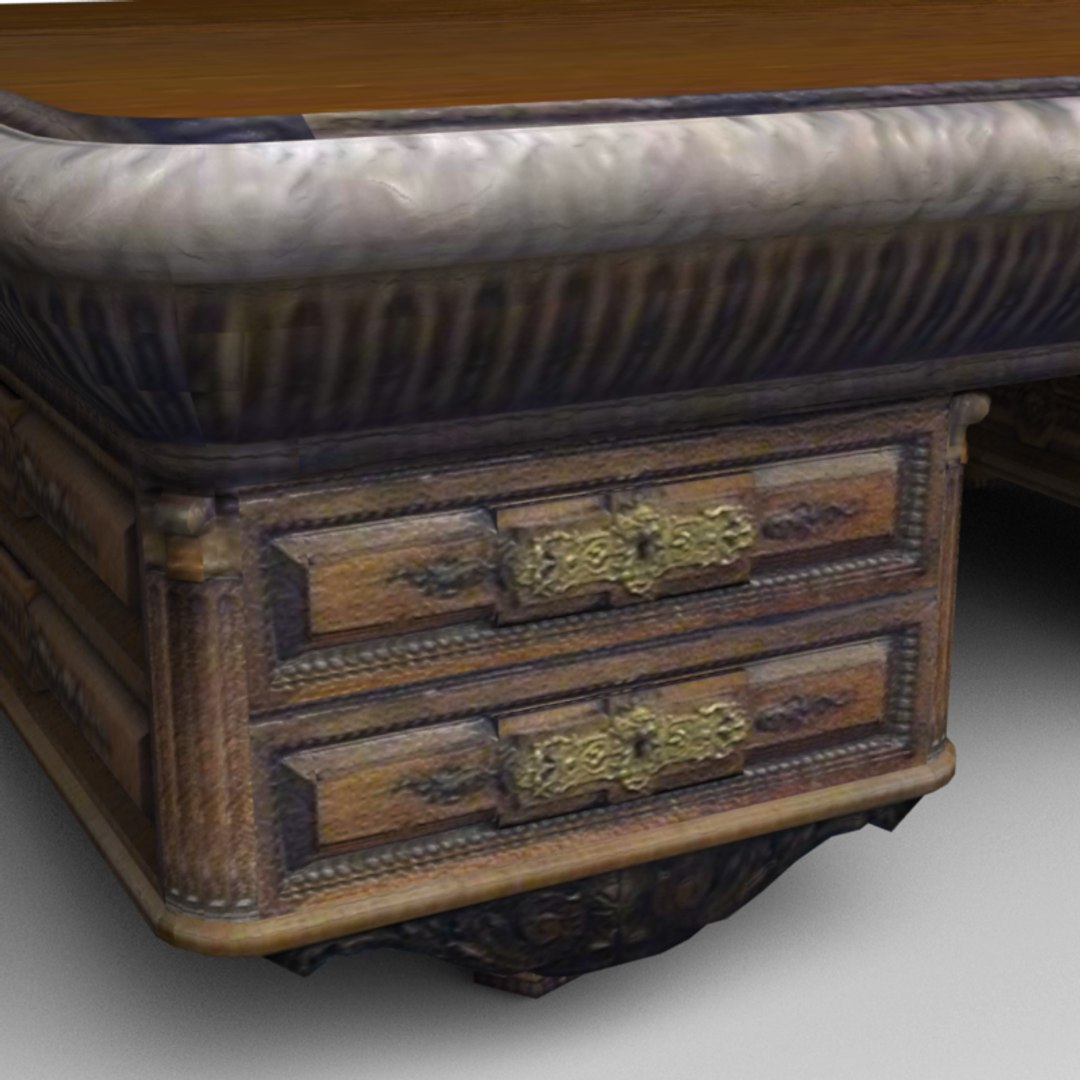 Low-poly Antique Table Cabinet 3d Model