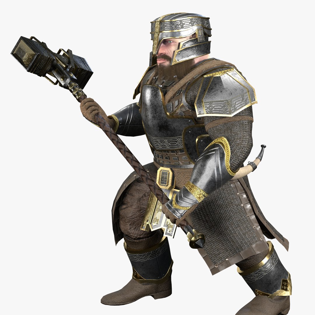 3D Dwarf Warrior Character Model - TurboSquid 1673616