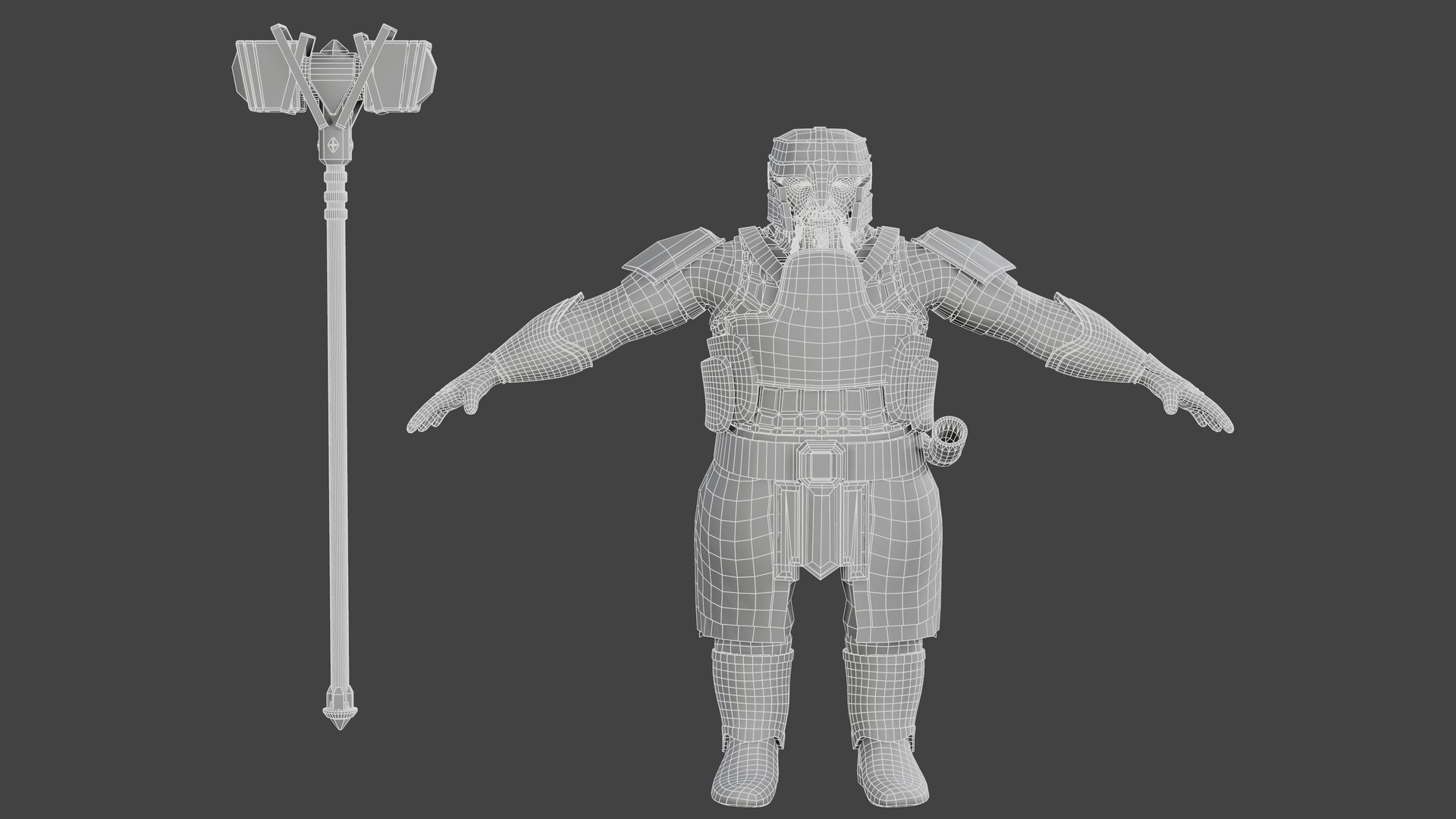 3D Dwarf Warrior Character Model - TurboSquid 1673616