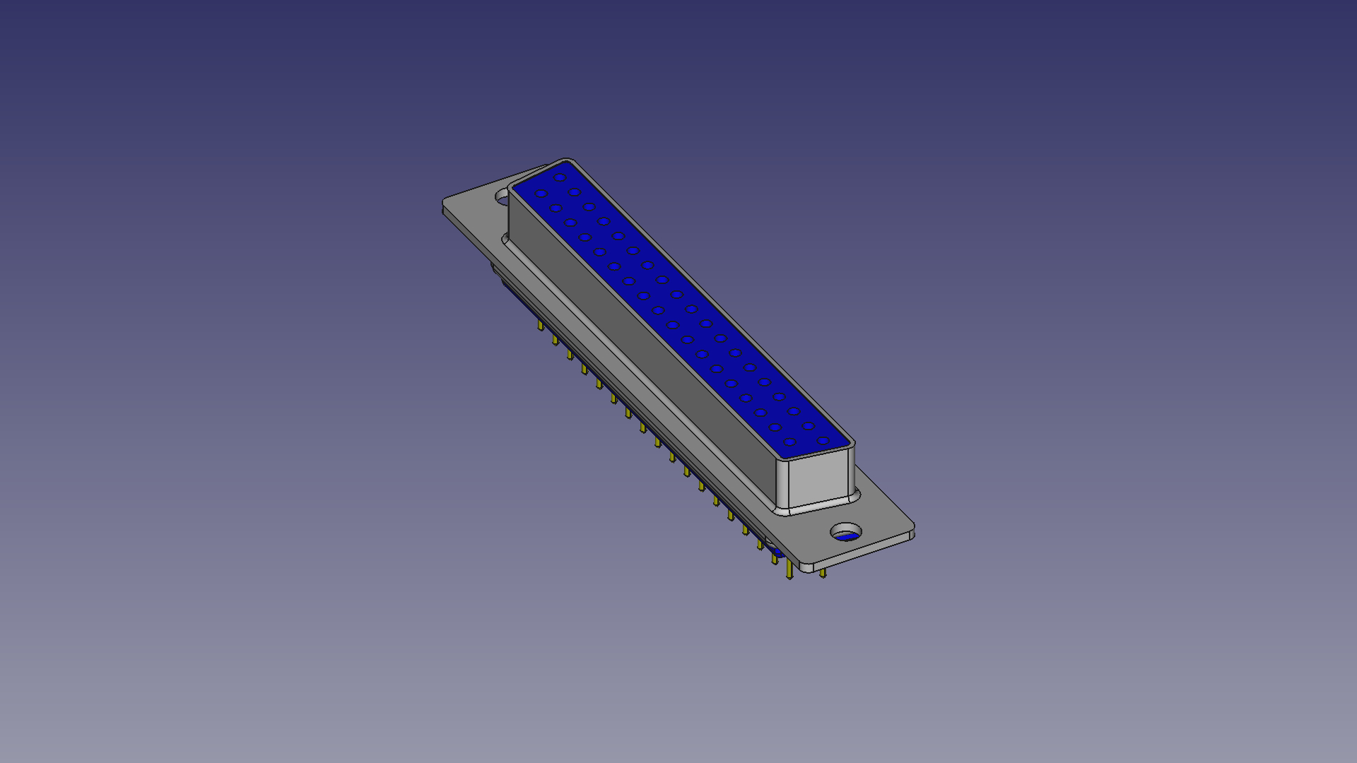 DB37 Female Connector Through Hole Model - TurboSquid 1986204