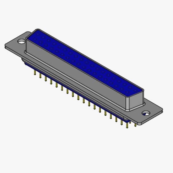 Db37 Female Connector Through Hole Model Turbosquid 1986204