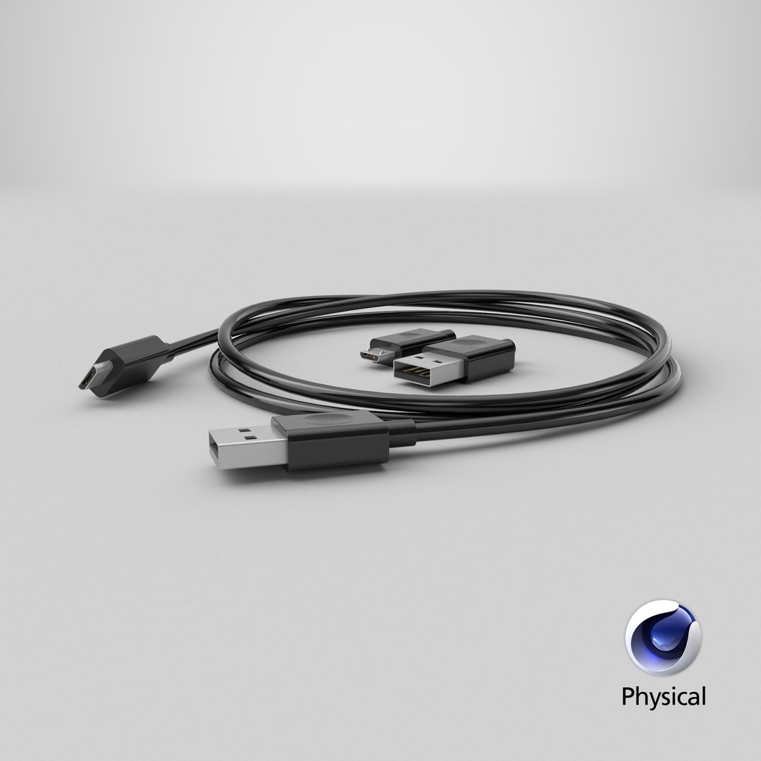 USB 2 To Micro USB Cable 3D Model - TurboSquid 2253520