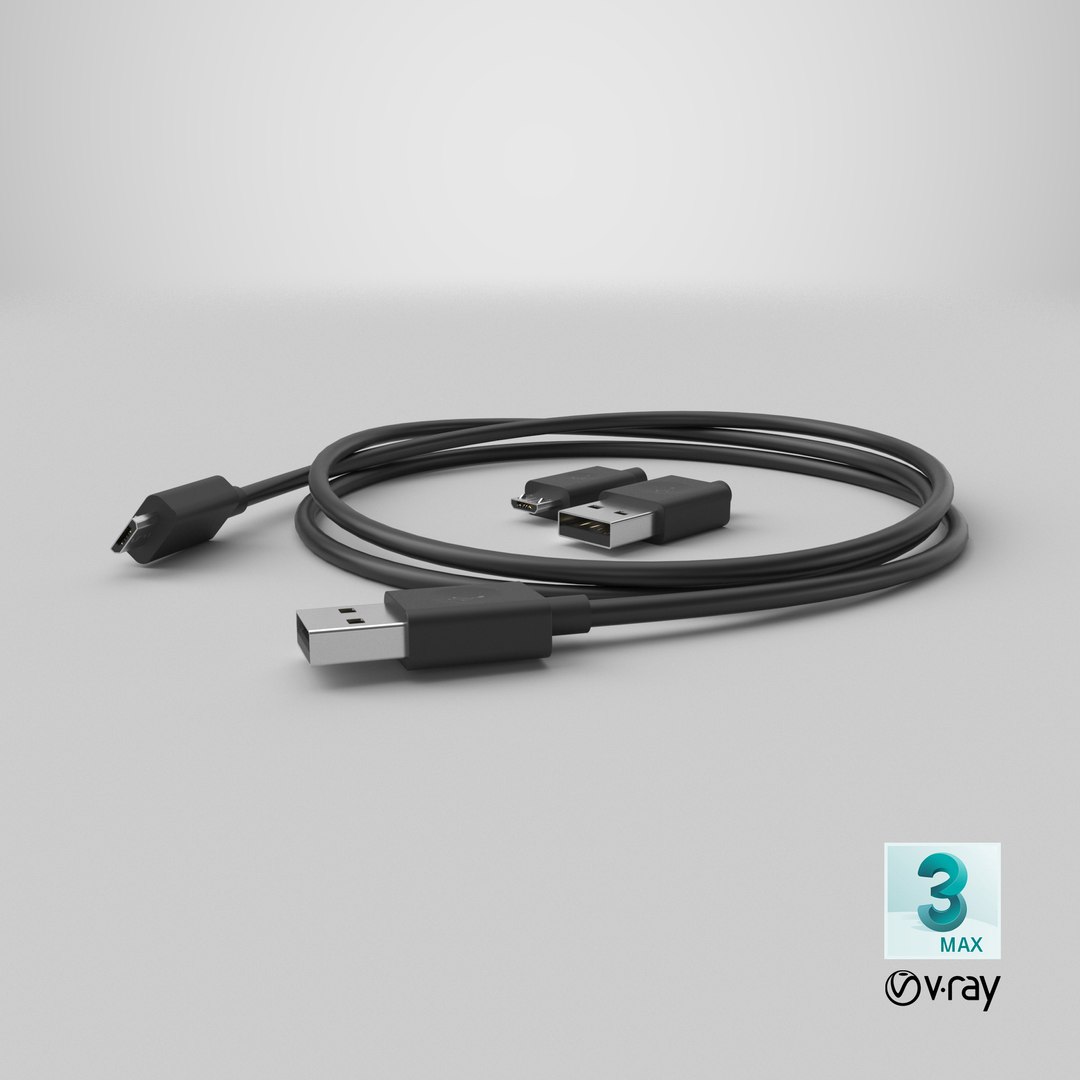 USB 2 To Micro USB Cable 3D Model - TurboSquid 2253520