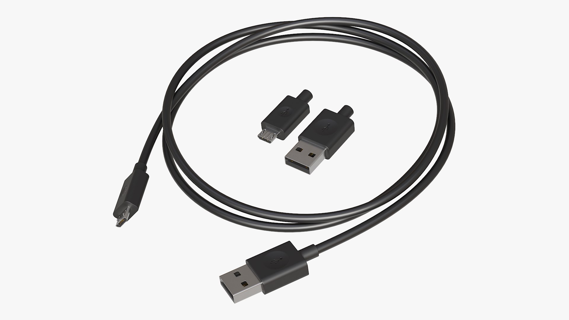 USB 2 To Micro USB Cable 3D Model - TurboSquid 2253520