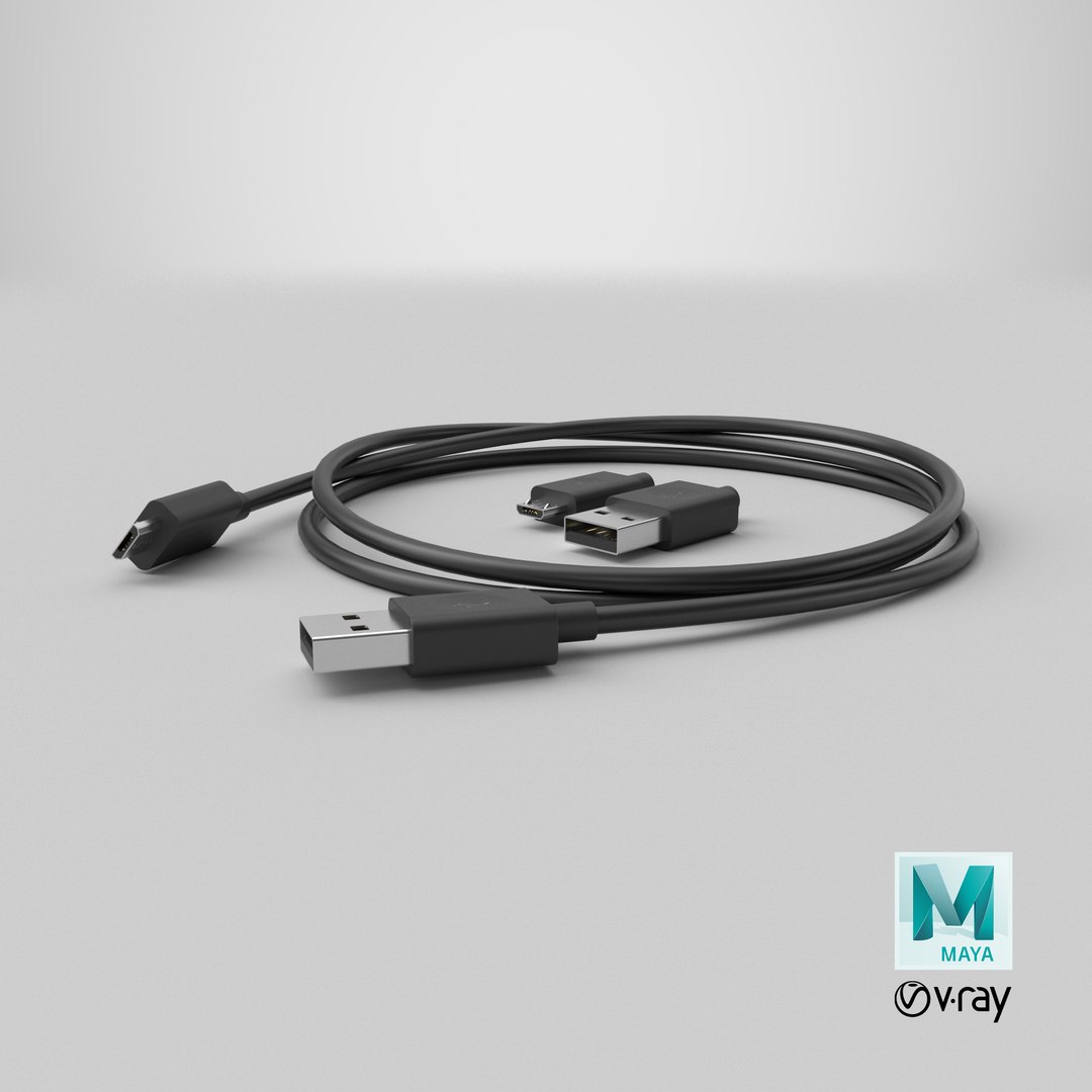 USB 2 To Micro USB Cable 3D Model - TurboSquid 2253520