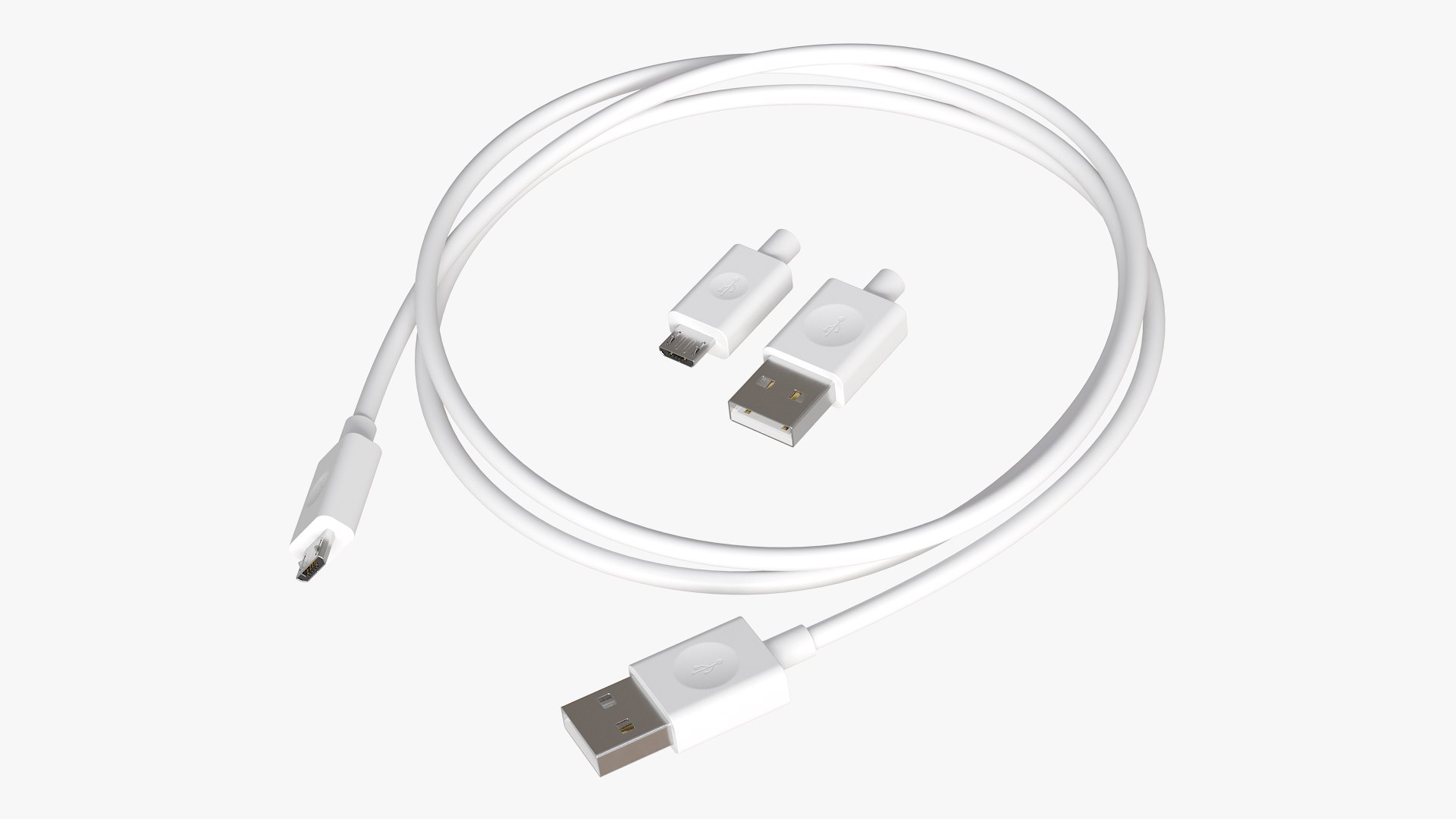 USB 2 To Micro USB Cable 3D Model - TurboSquid 2253520