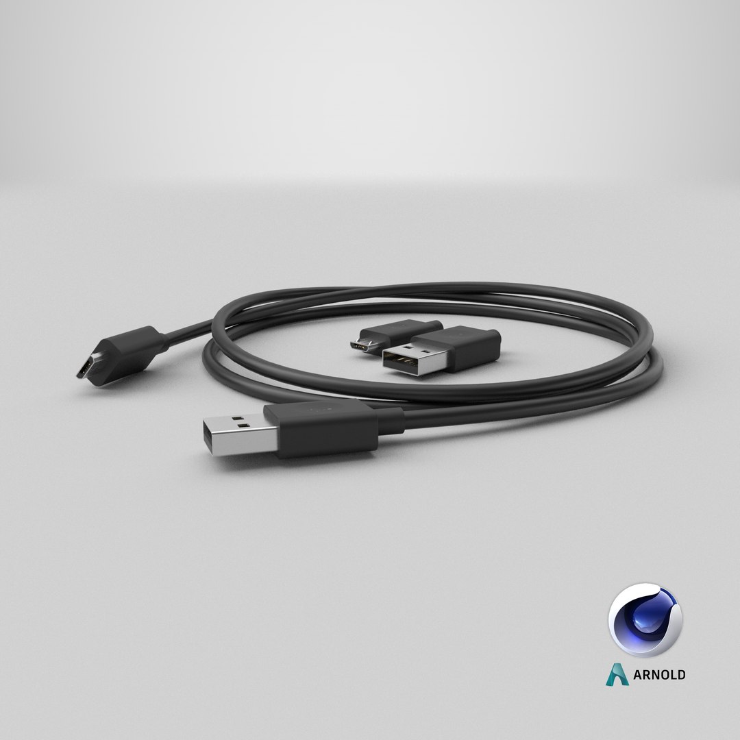 USB 2 To Micro USB Cable 3D Model - TurboSquid 2253520