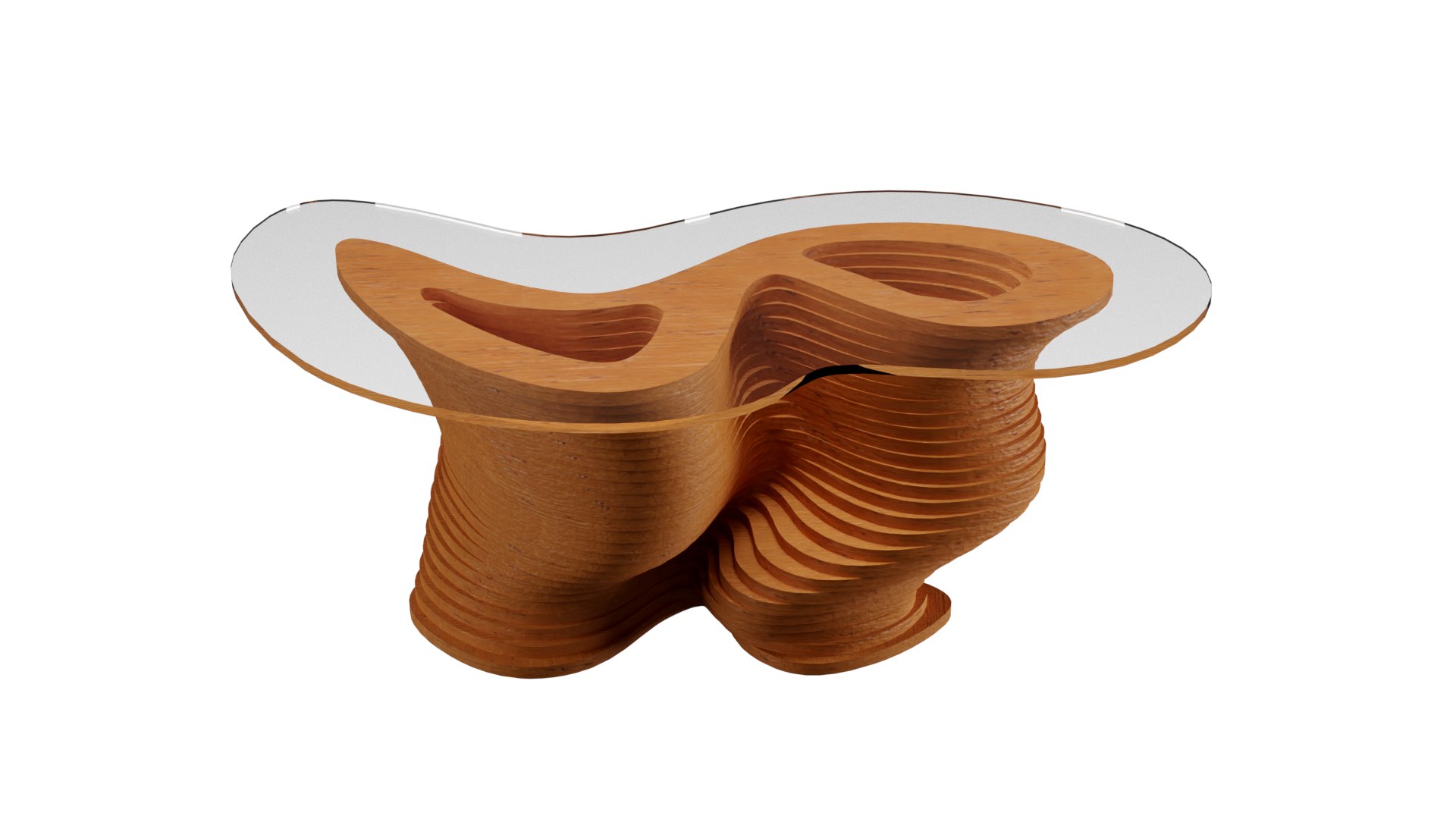 Parametric Wavy Wooden Furniture 03 - Coffee Table 3D Model ...