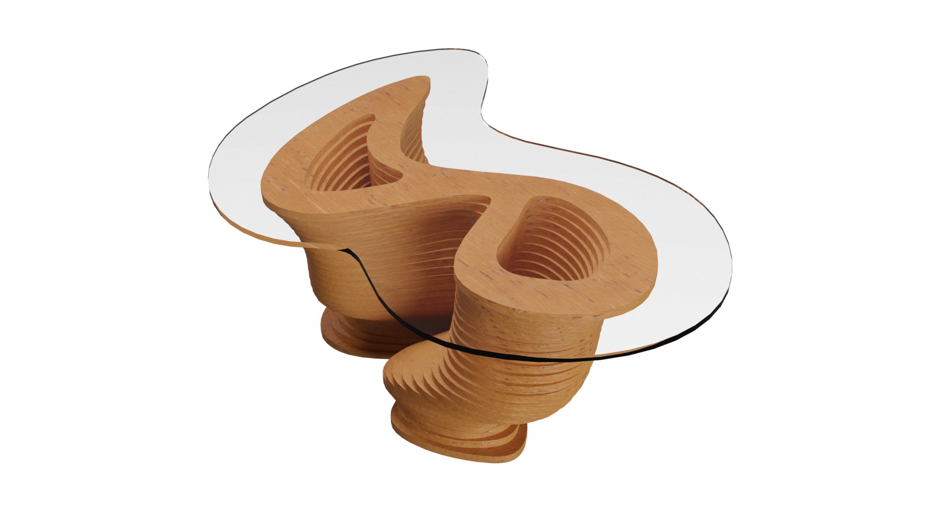 Parametric Wavy Wooden Furniture 03 - Coffee Table 3D Model ...