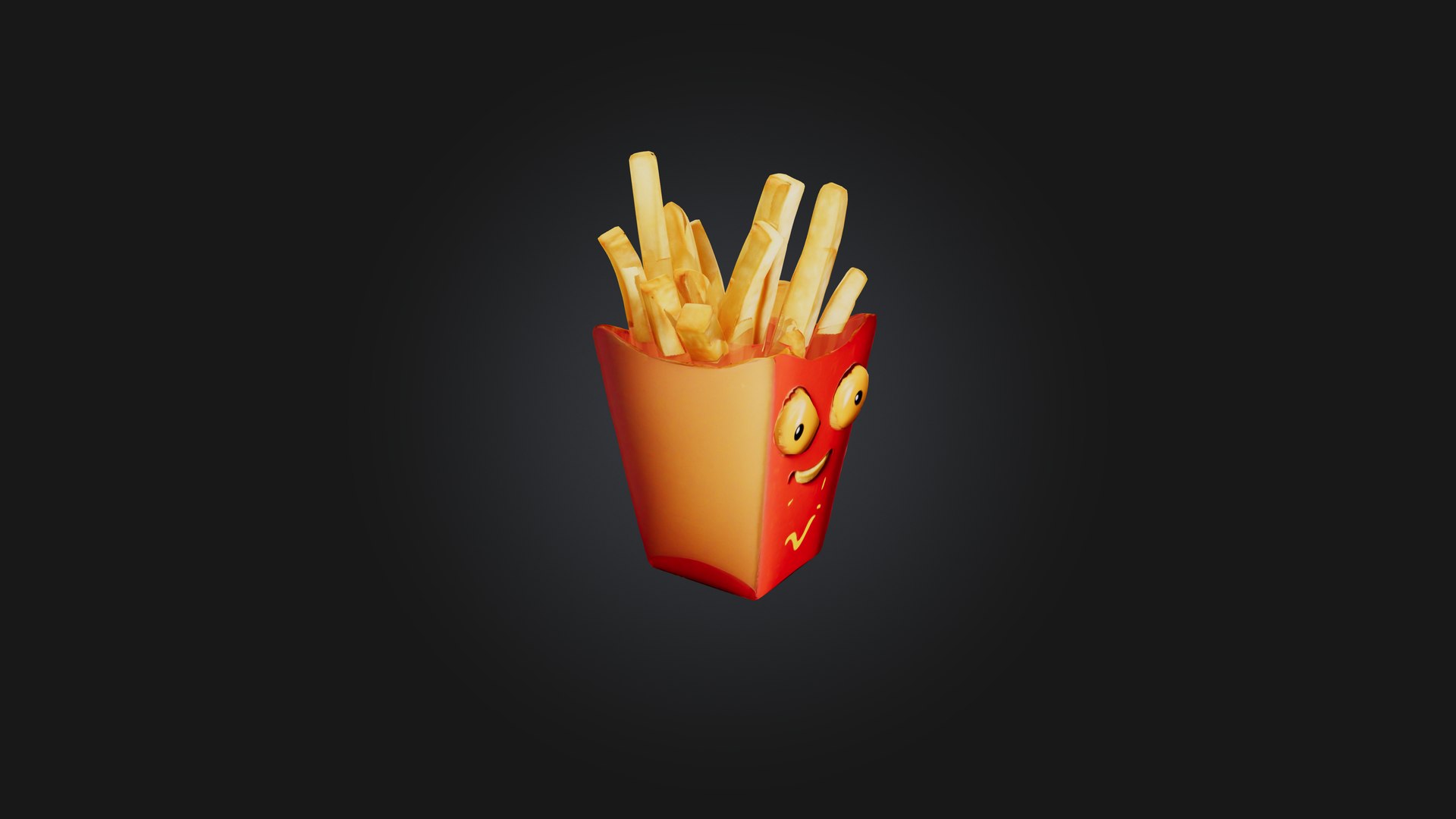3D Cartoon French Fries Model - TurboSquid 2291780