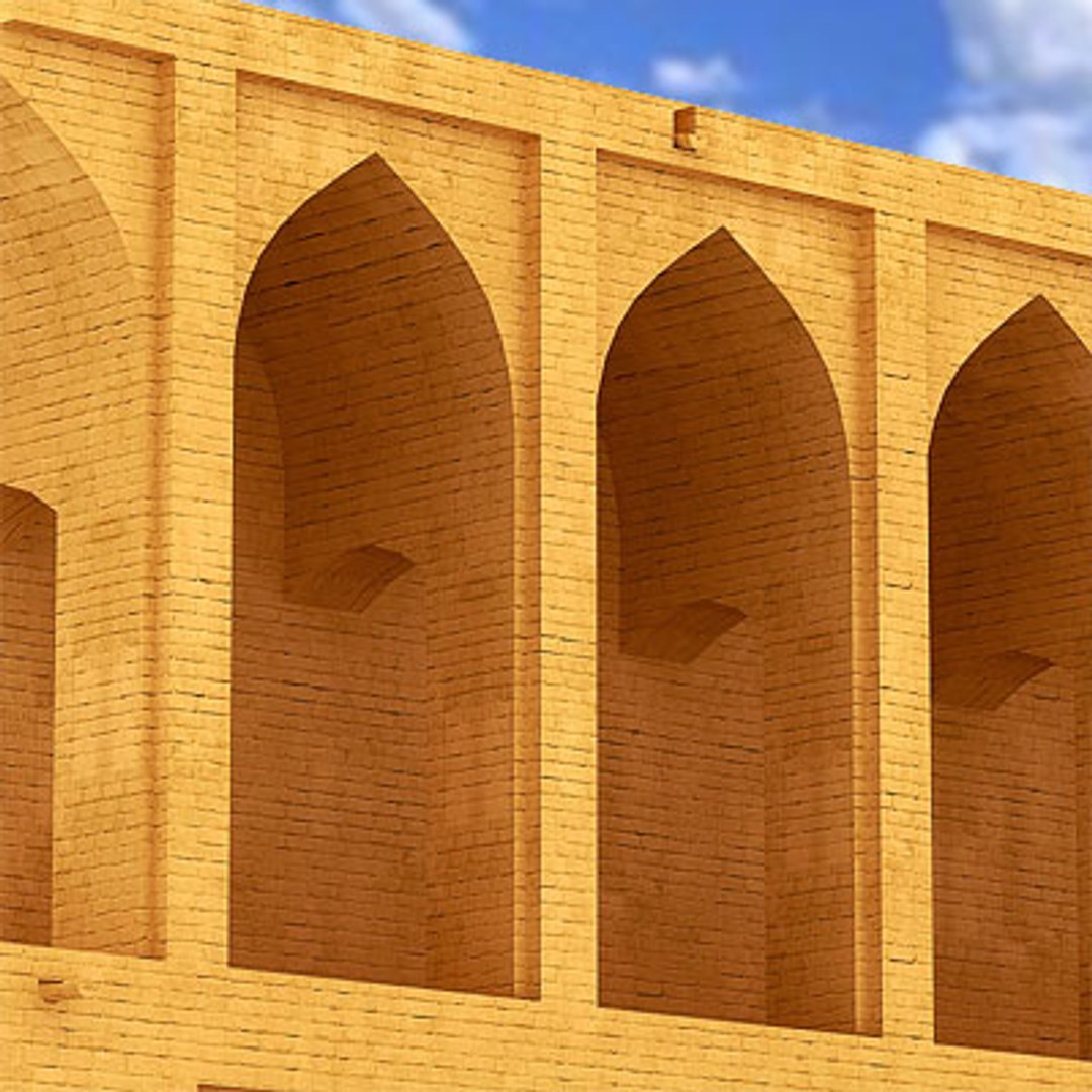 3d Arabic Stone Oriental Bridge Model
