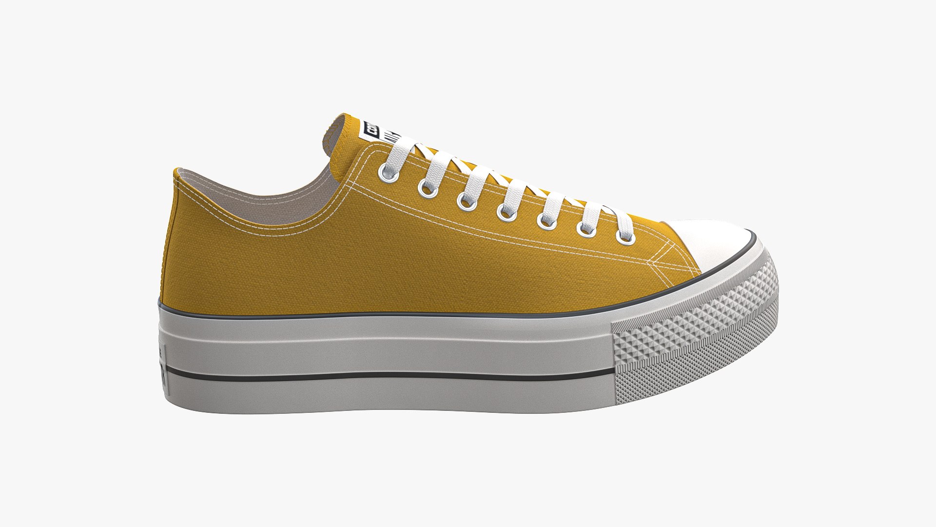 3D Chuck Taylor All Star Lift Platform Low Top Yellow Model ...